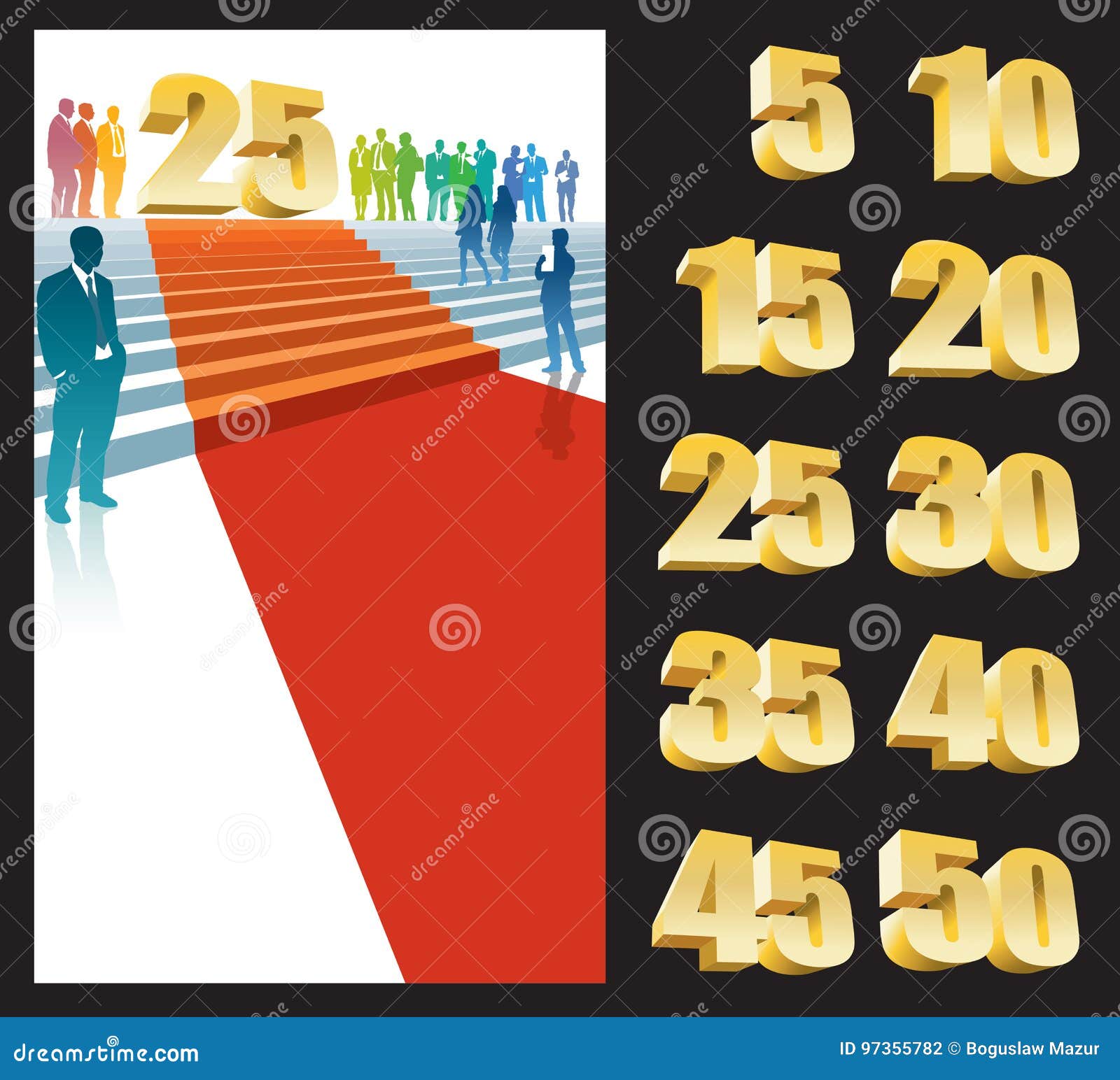 Vigésimo Quinto Aniversario Ilustración del Vector - Ilustración de ...