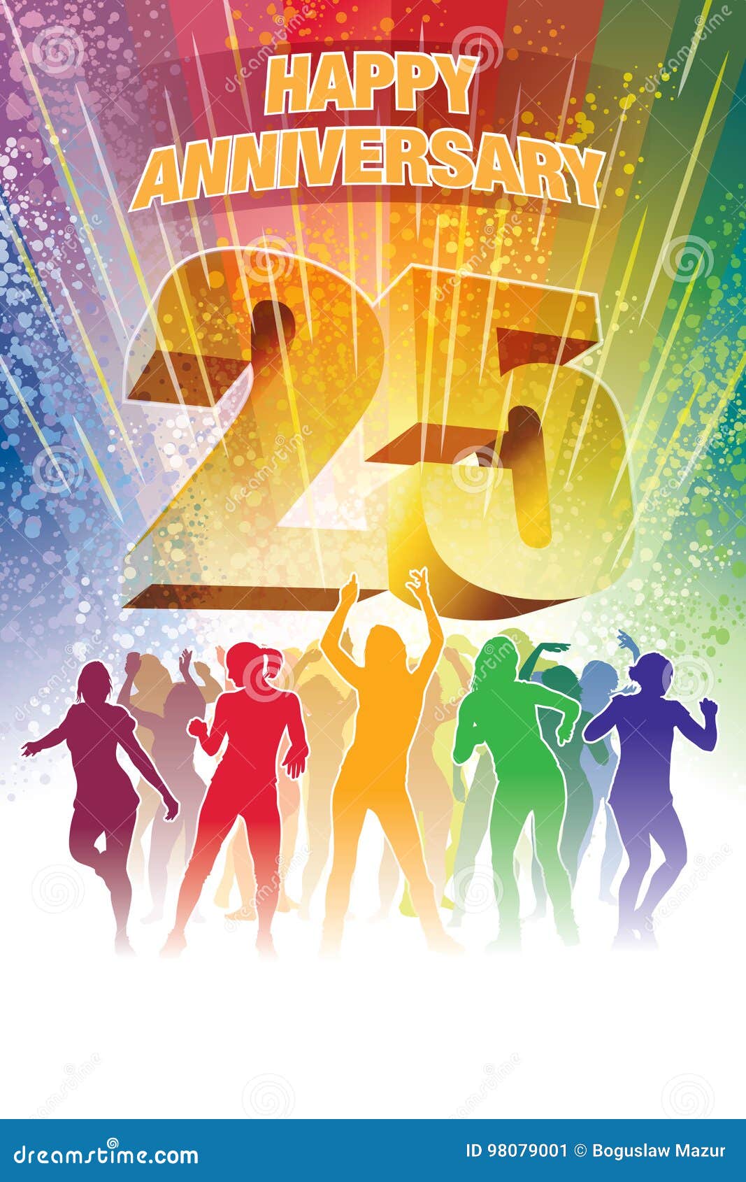 Vigésimo Quinto Aniversario Ilustración del Vector - Ilustración de ...