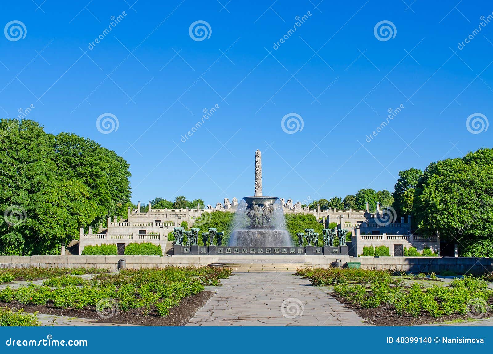 Vigeland Park panorama editorial image. Image of attraction - 40399140