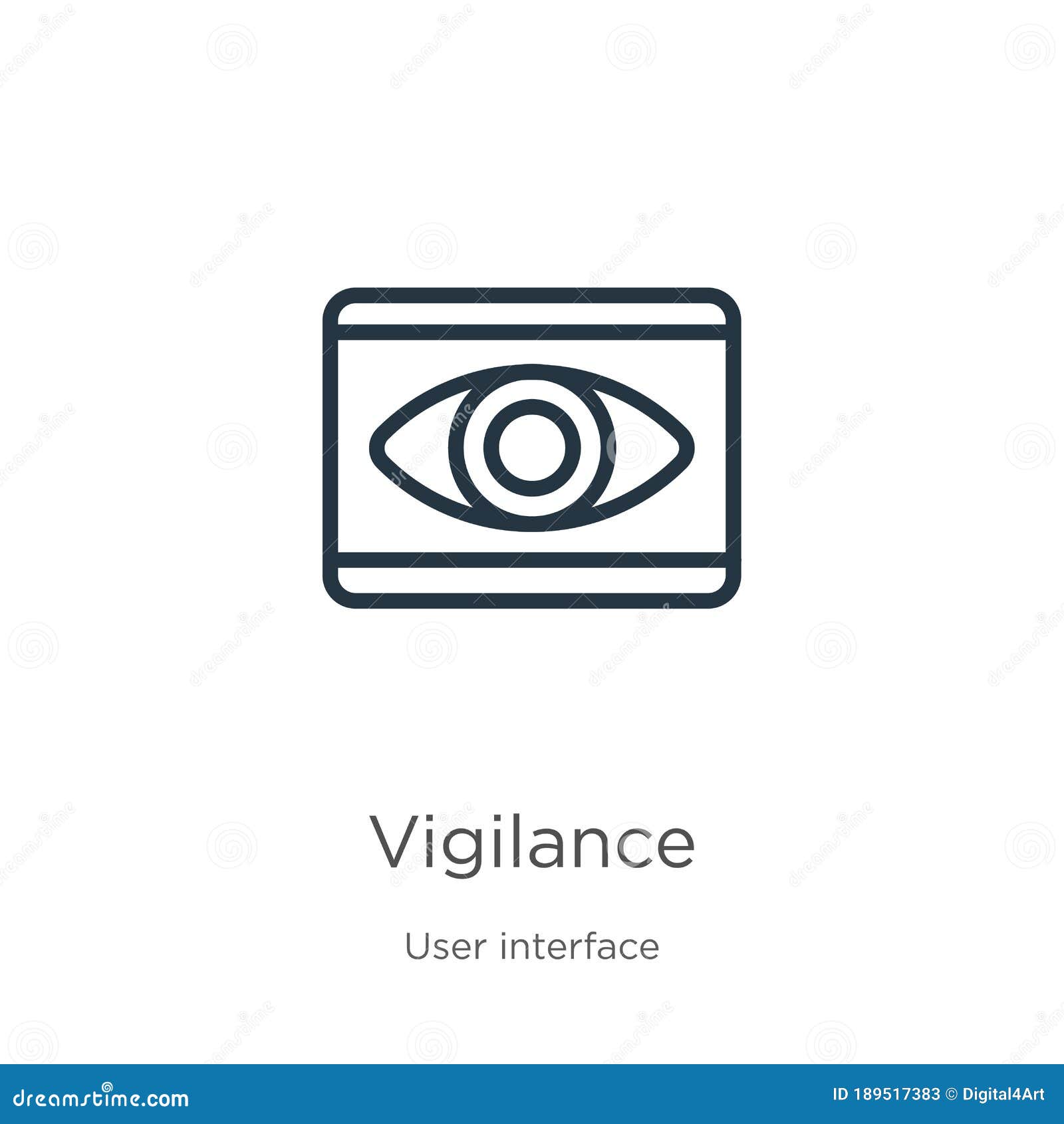 Vigilance Vector Icon Isolated On Transparent Background, Linear ...