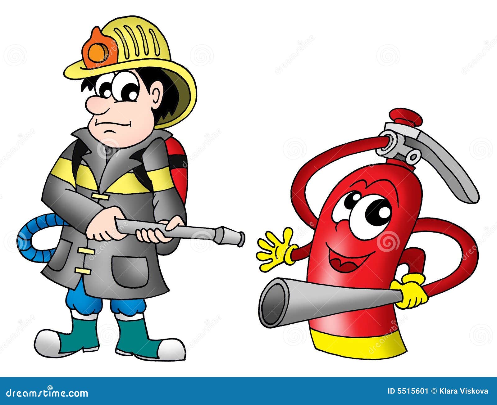 Vigile Del Fuoco Ed Estintore Illustrazione di Stock - Illustrazione di ...