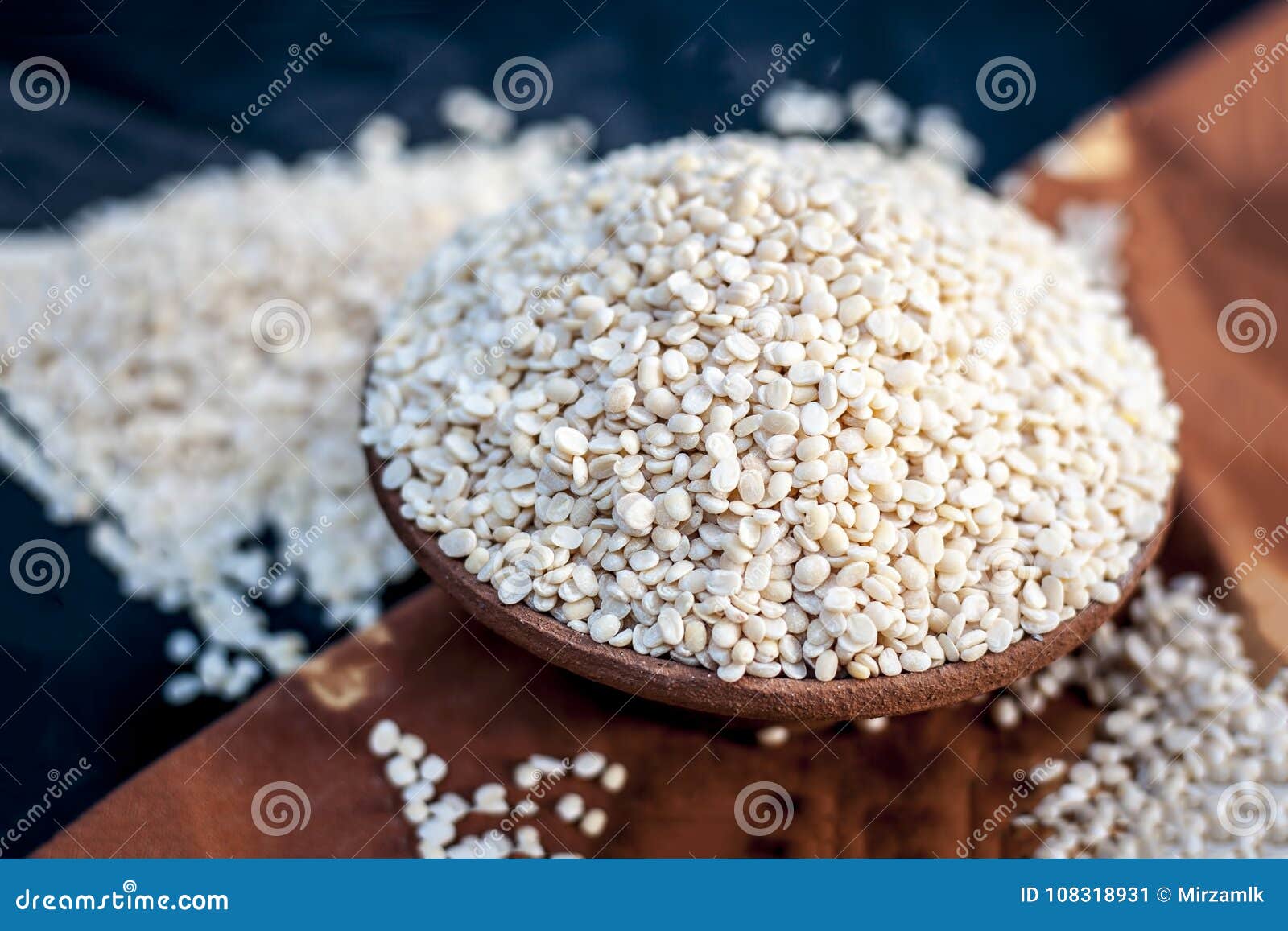 Vigna Mungo,urad,Split Black Gram, in a Clay Bowl. Stock Image - Image ...