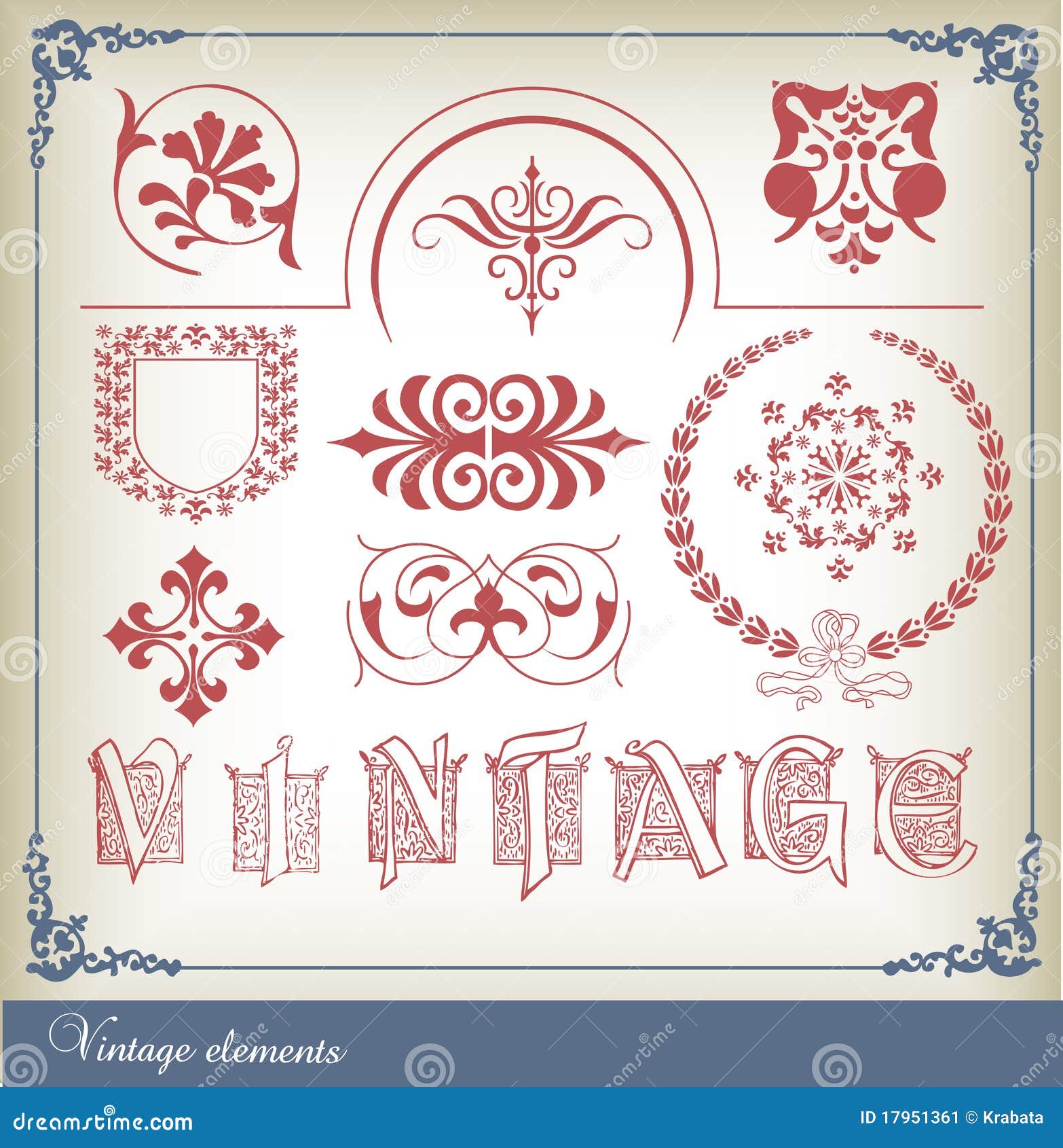 Vignette border vintage stock illustration. Illustration of decoration ...