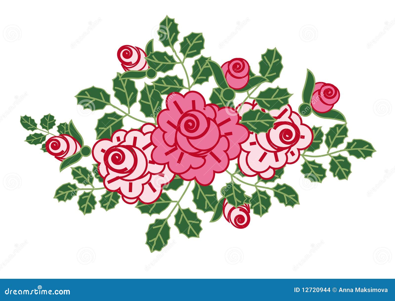 Vignette of roses stock vector. Illustration of classic - 12720944