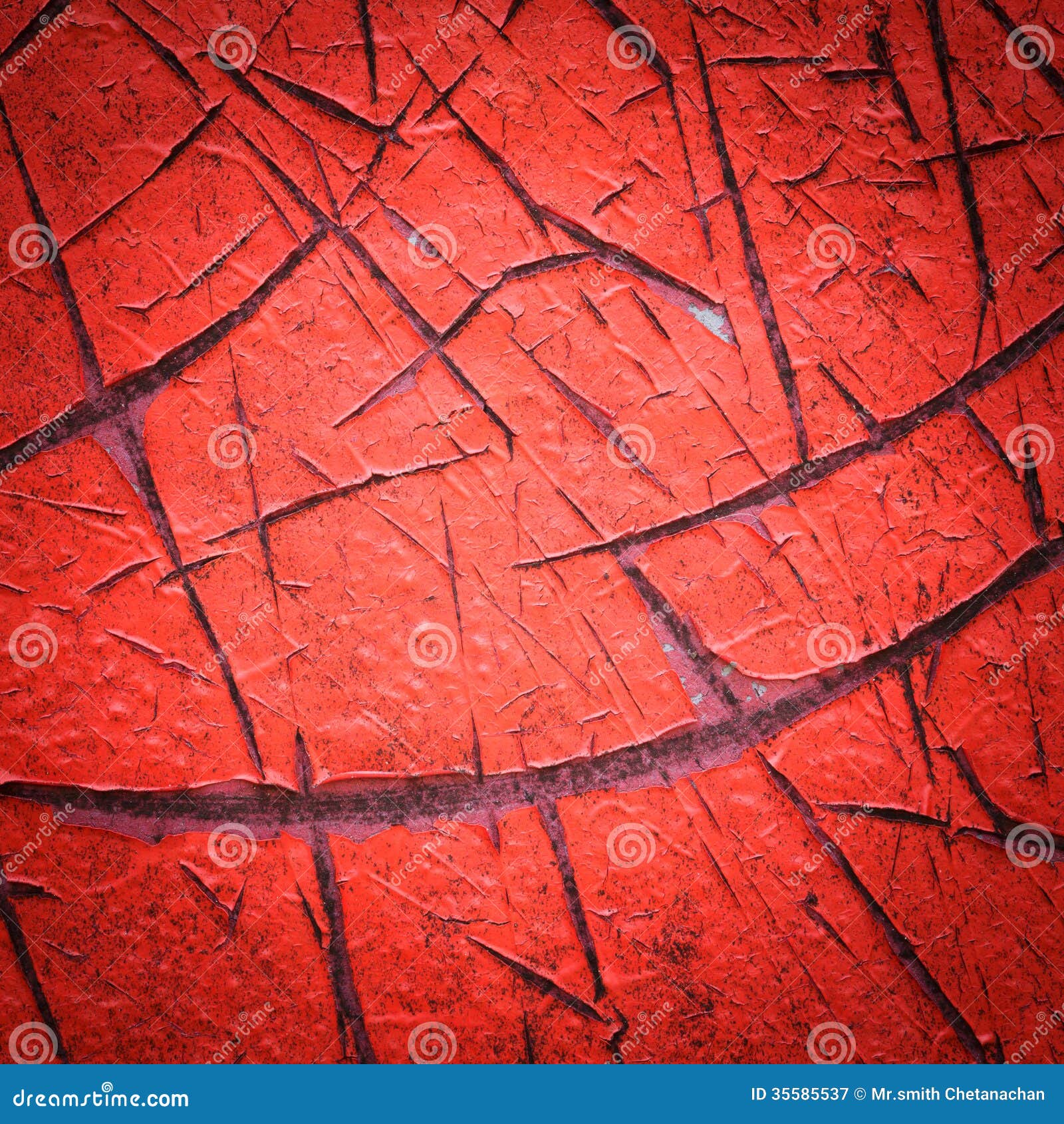 Vignette Style Red Color Cracked Paint Texture Stock Image - Image of ...
