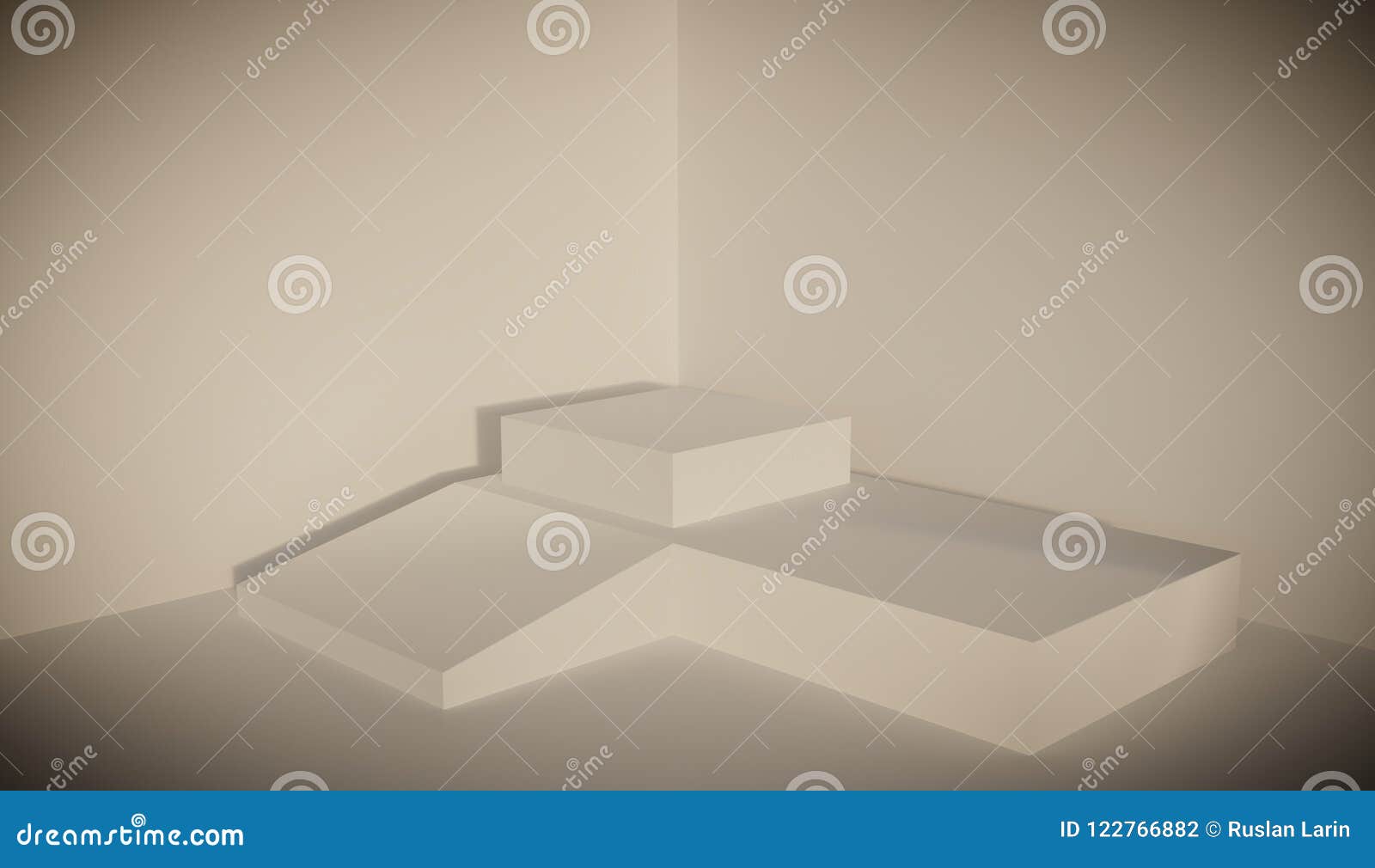 Vignette Version of Geometric 3D Shapes Forming a Pedestal for ...