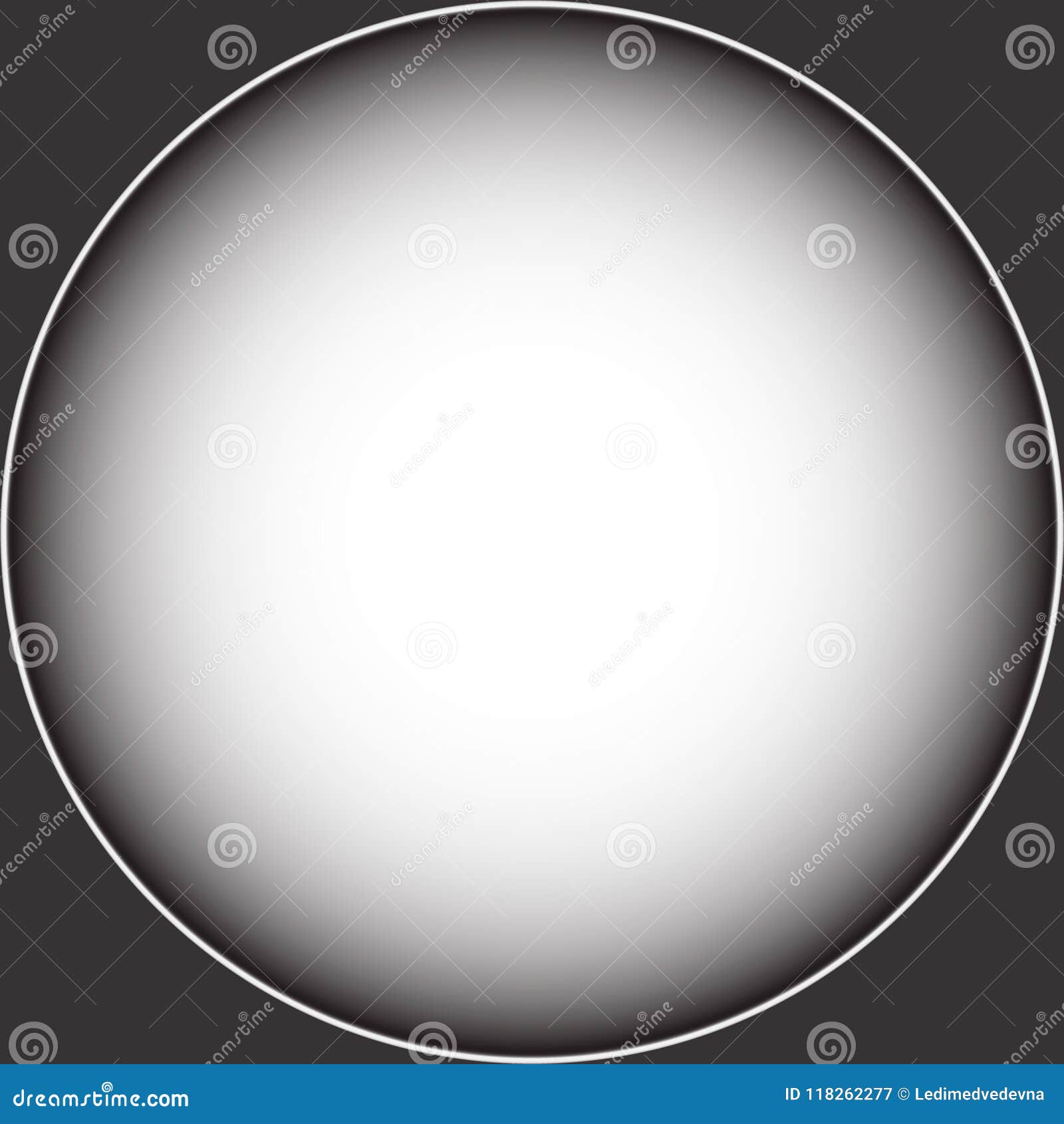 Vignetted Frame in the Form of a Gradient Black and White Circle ...