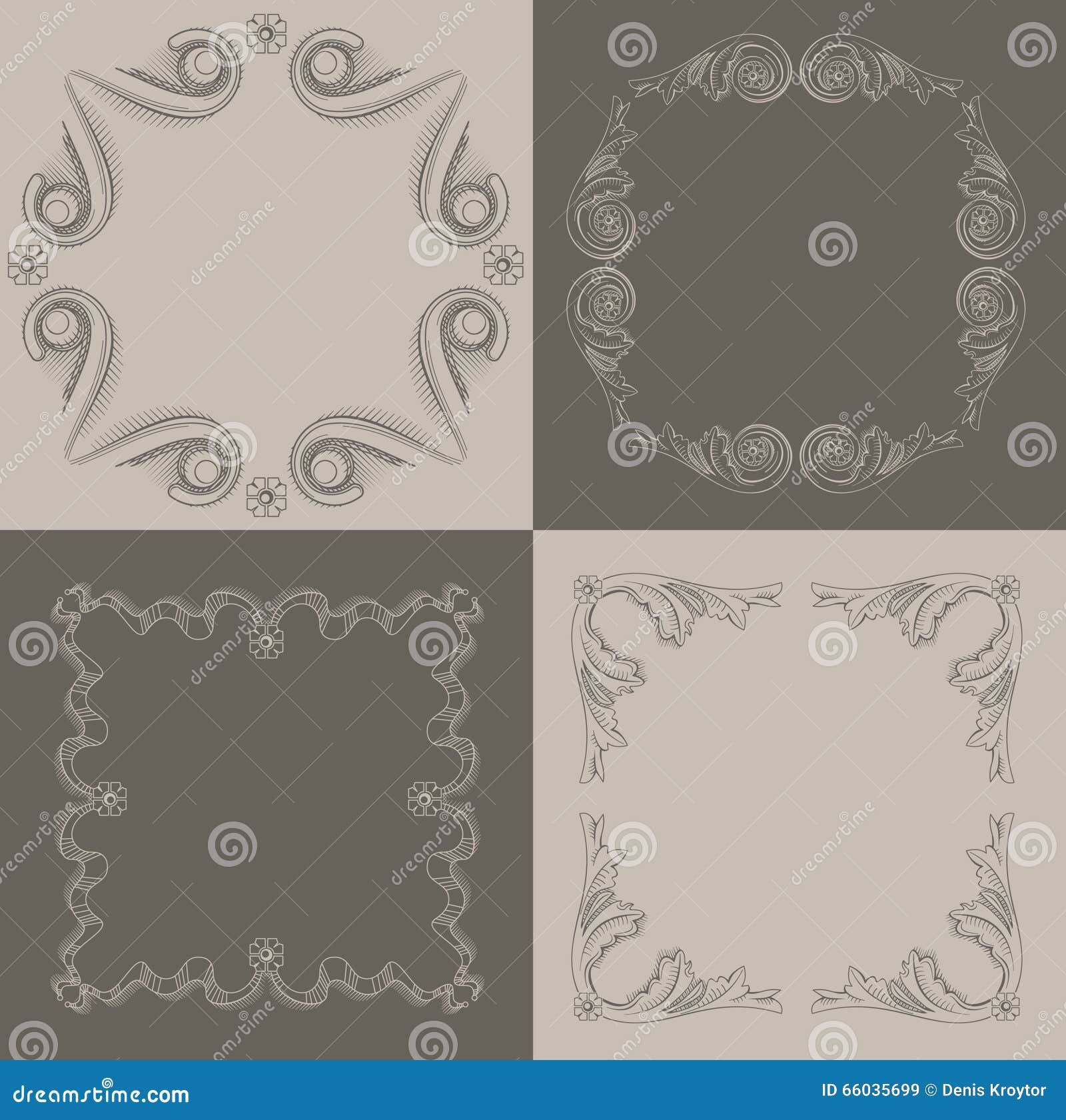 Vignettes in 3 stock illustration. Illustration of design - 66035699