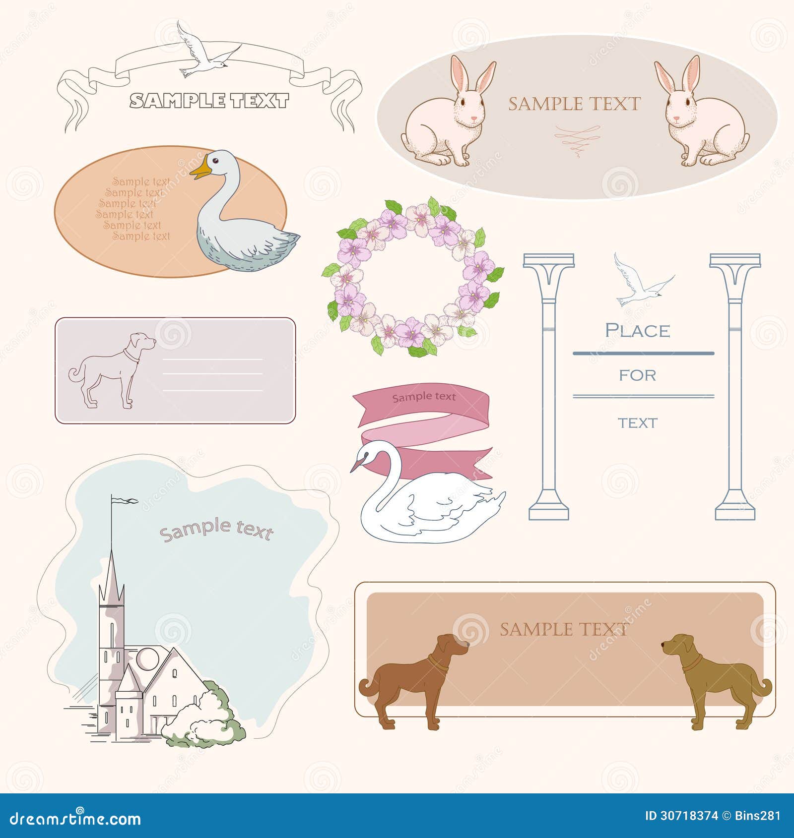 Vignettes stock vector. Illustration of information, classical - 30718374