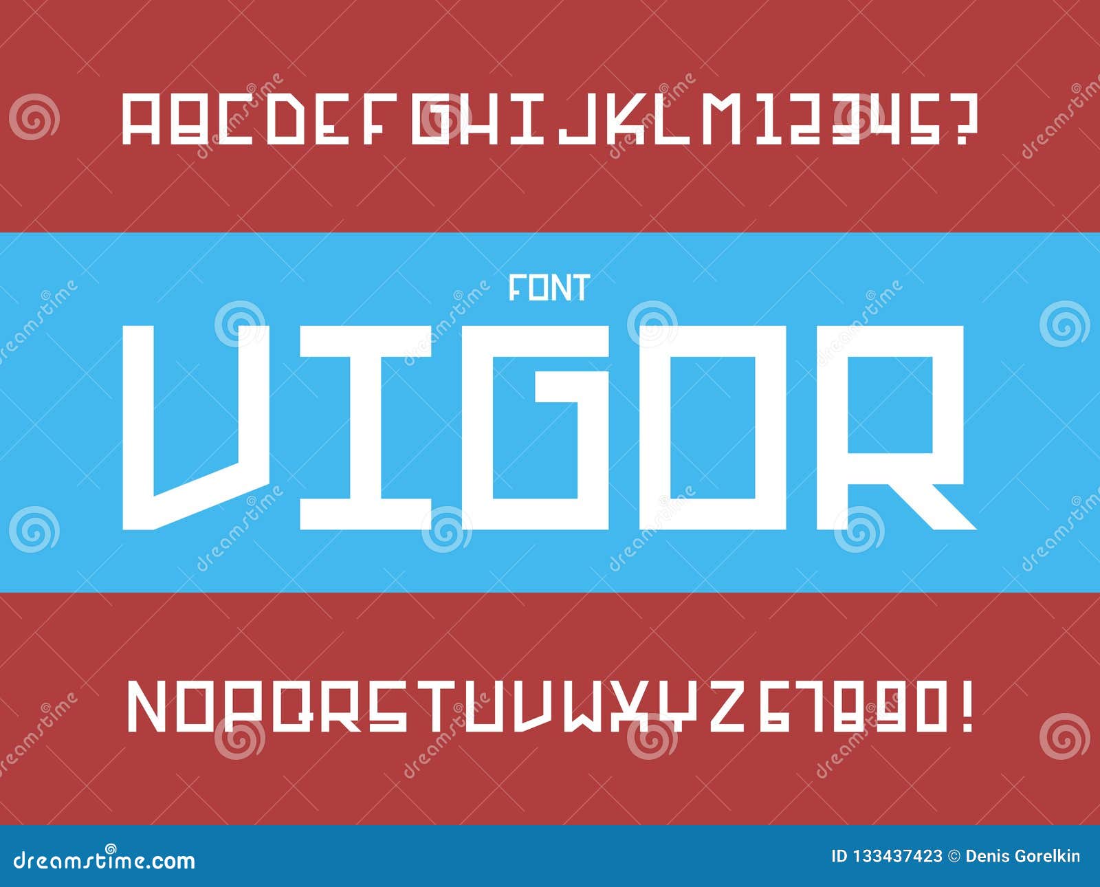 Vigor Font. Vector Alphabet Stock Vector - Illustration of rectangle ...