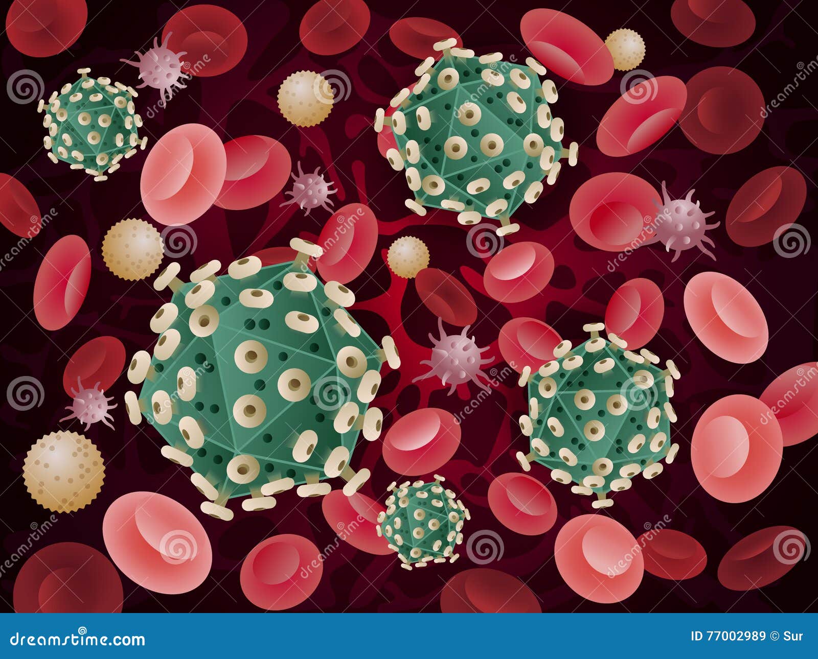 VIH del virus ilustración del vector. Ilustración de arteria - 77002989