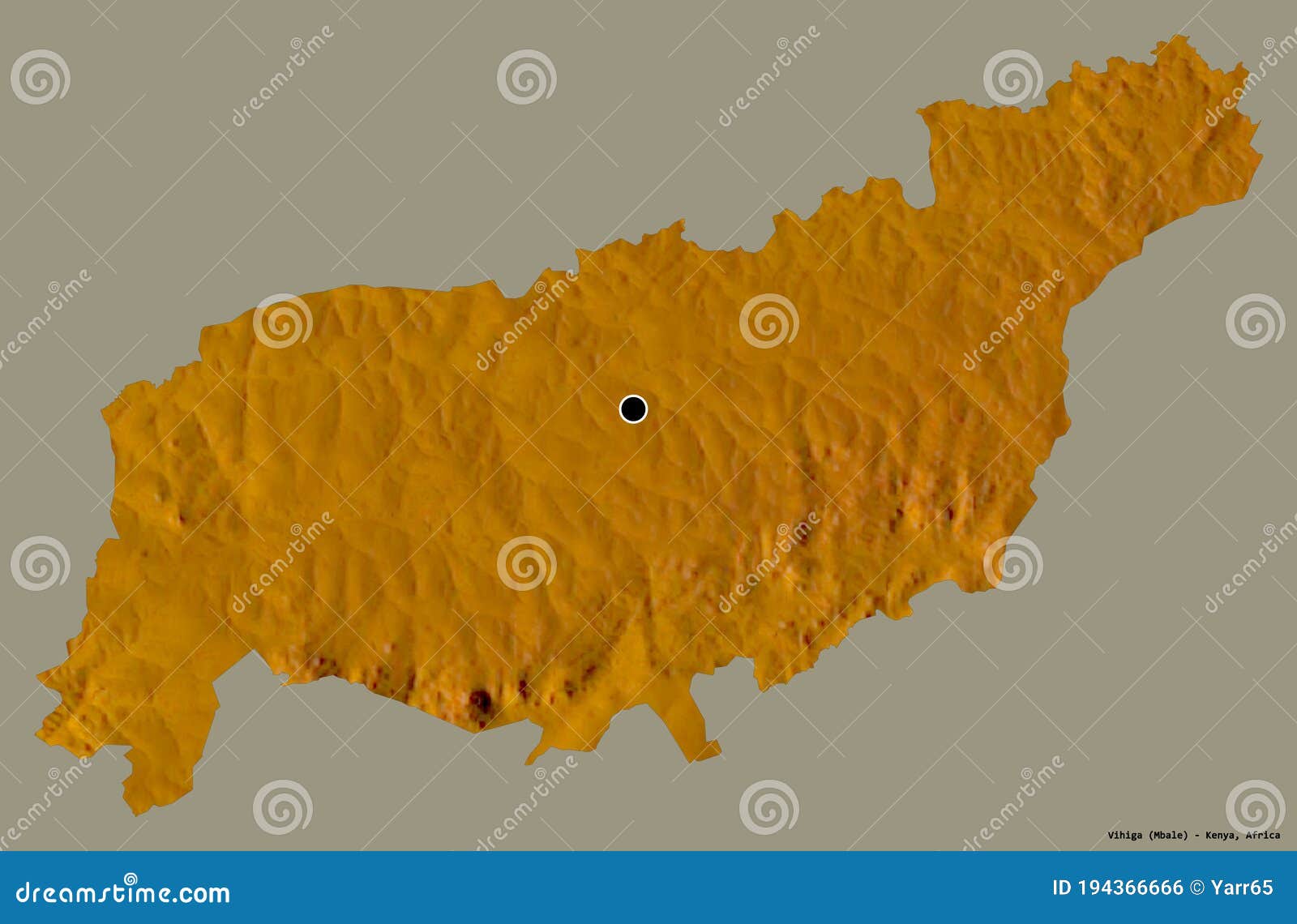 Vihiga, County of Kenya, on Solid. Relief Stock Illustration ...