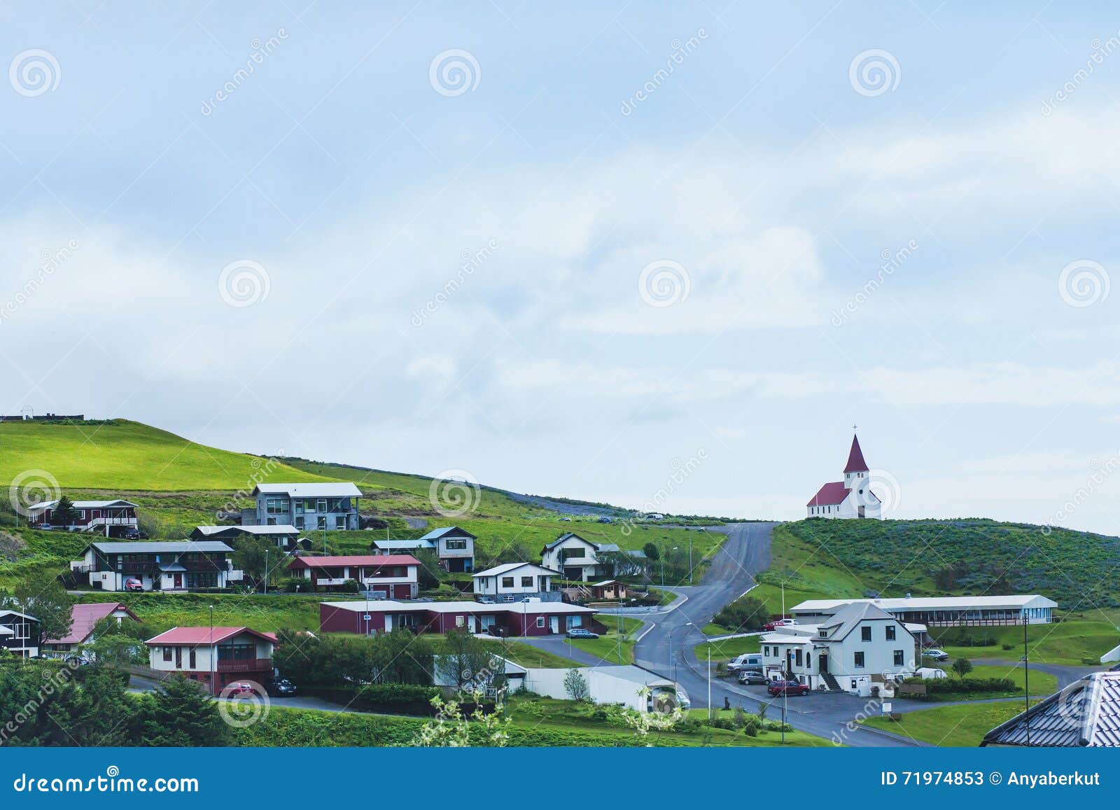 Vik, Small Village in Iceland Stock Image - Image of scenic, church ...