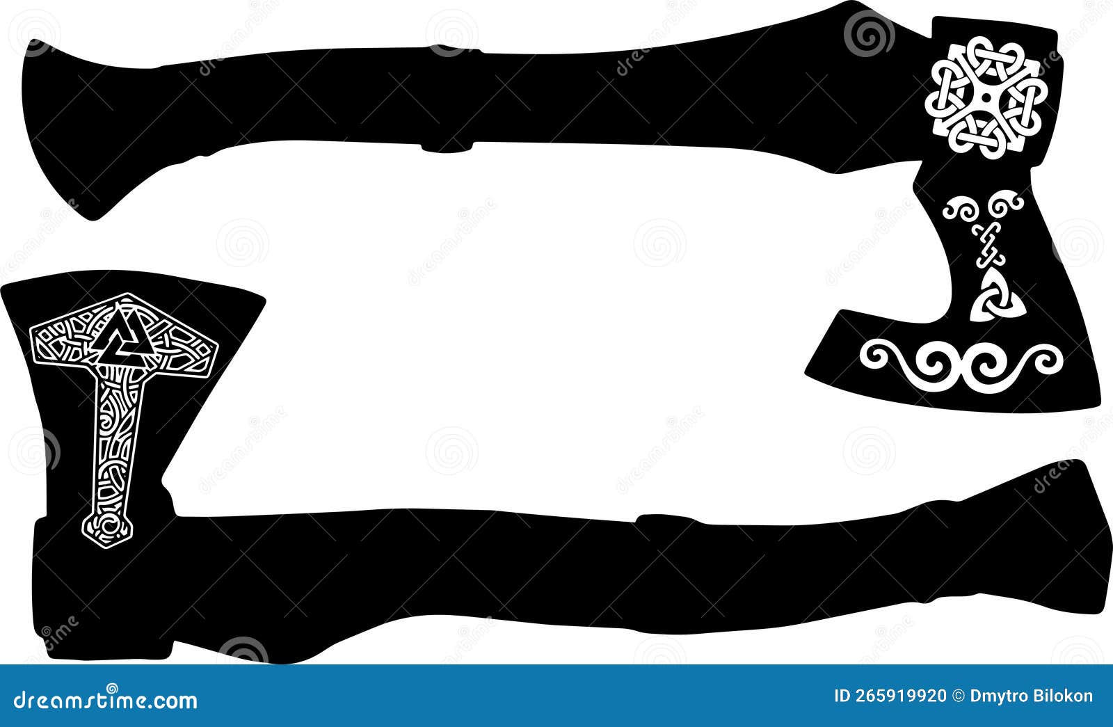 Viking Ax Silhouette with Patterns, SVG Vector Stock Vector ...