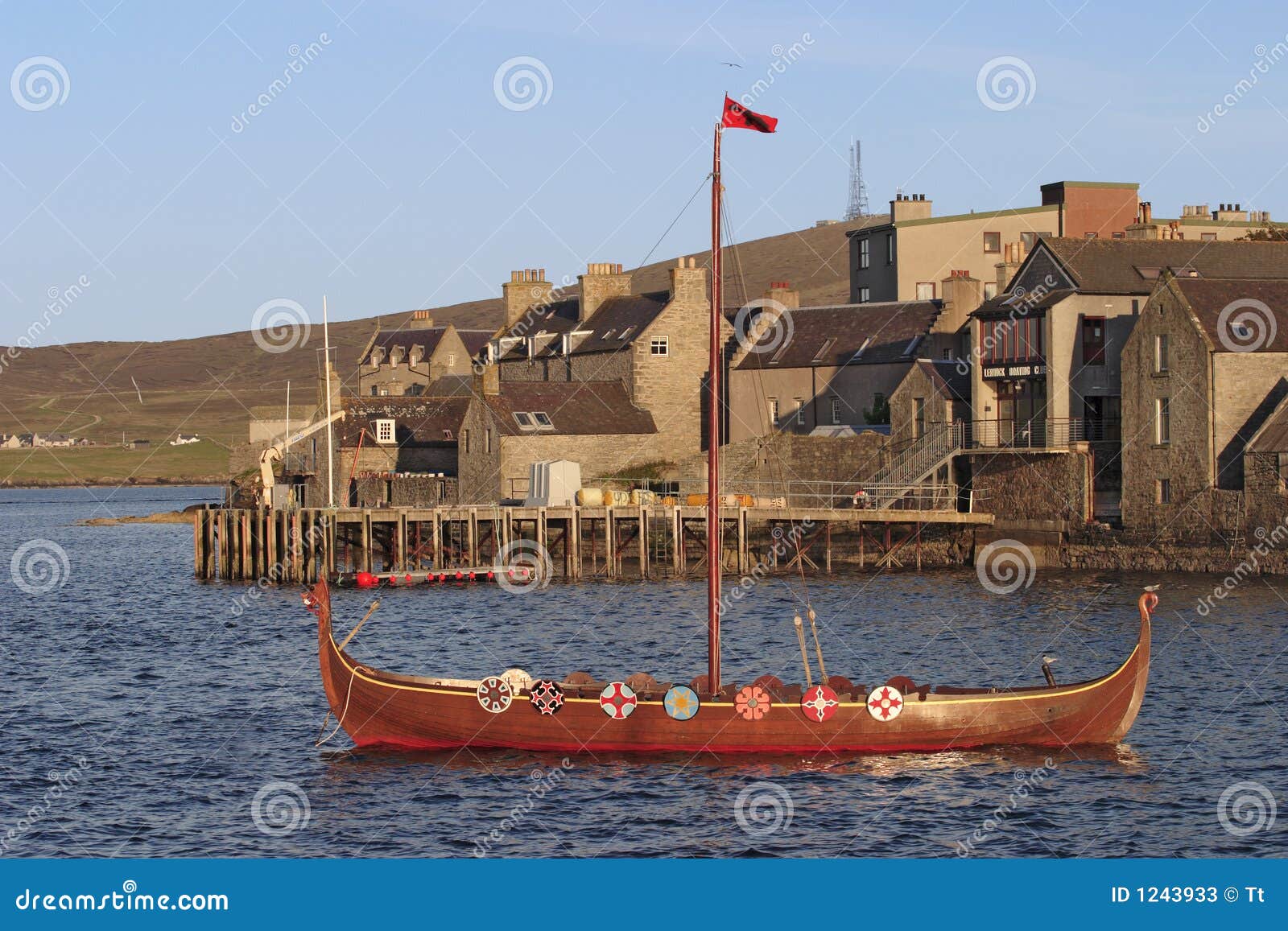 Viking boat. stock image. Image of escutcheon, countryside - 1243933