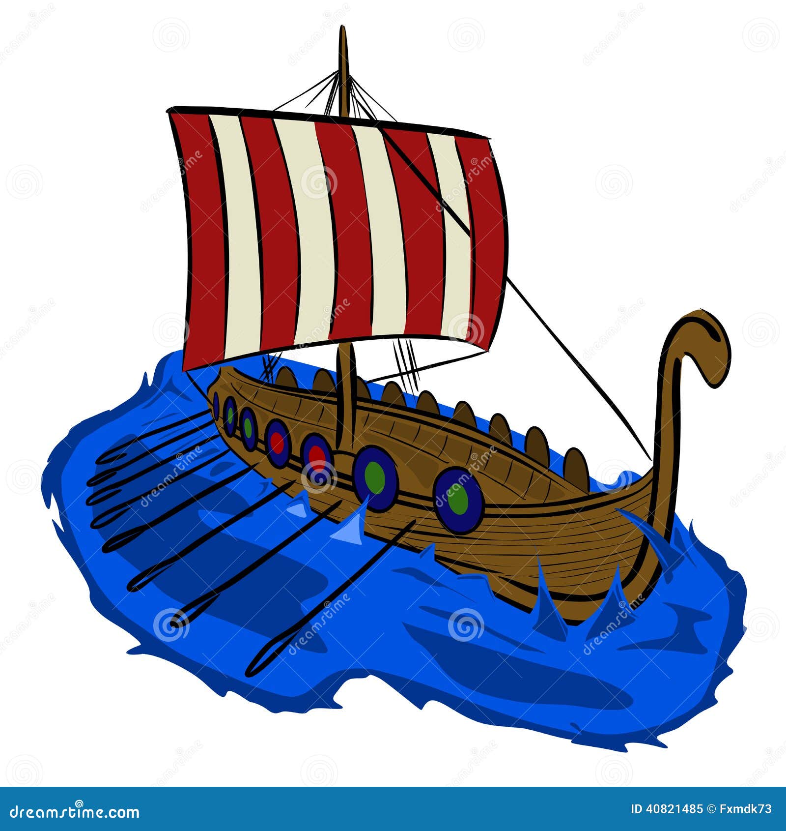 Viking Boat In Silhouette Vector Illustration | CartoonDealer.com #85267584