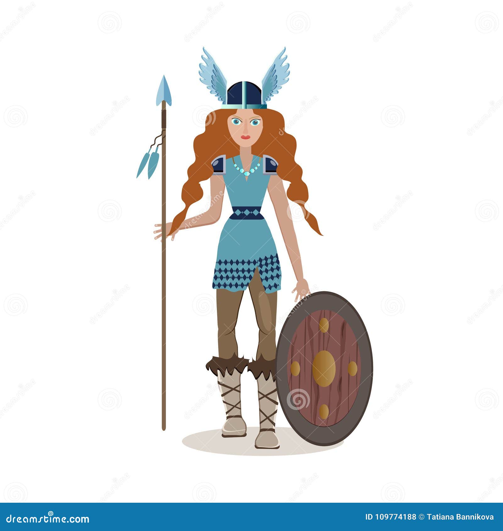 Valkyrie And Shield Logo Vector Illustration | CartoonDealer.com #231944064