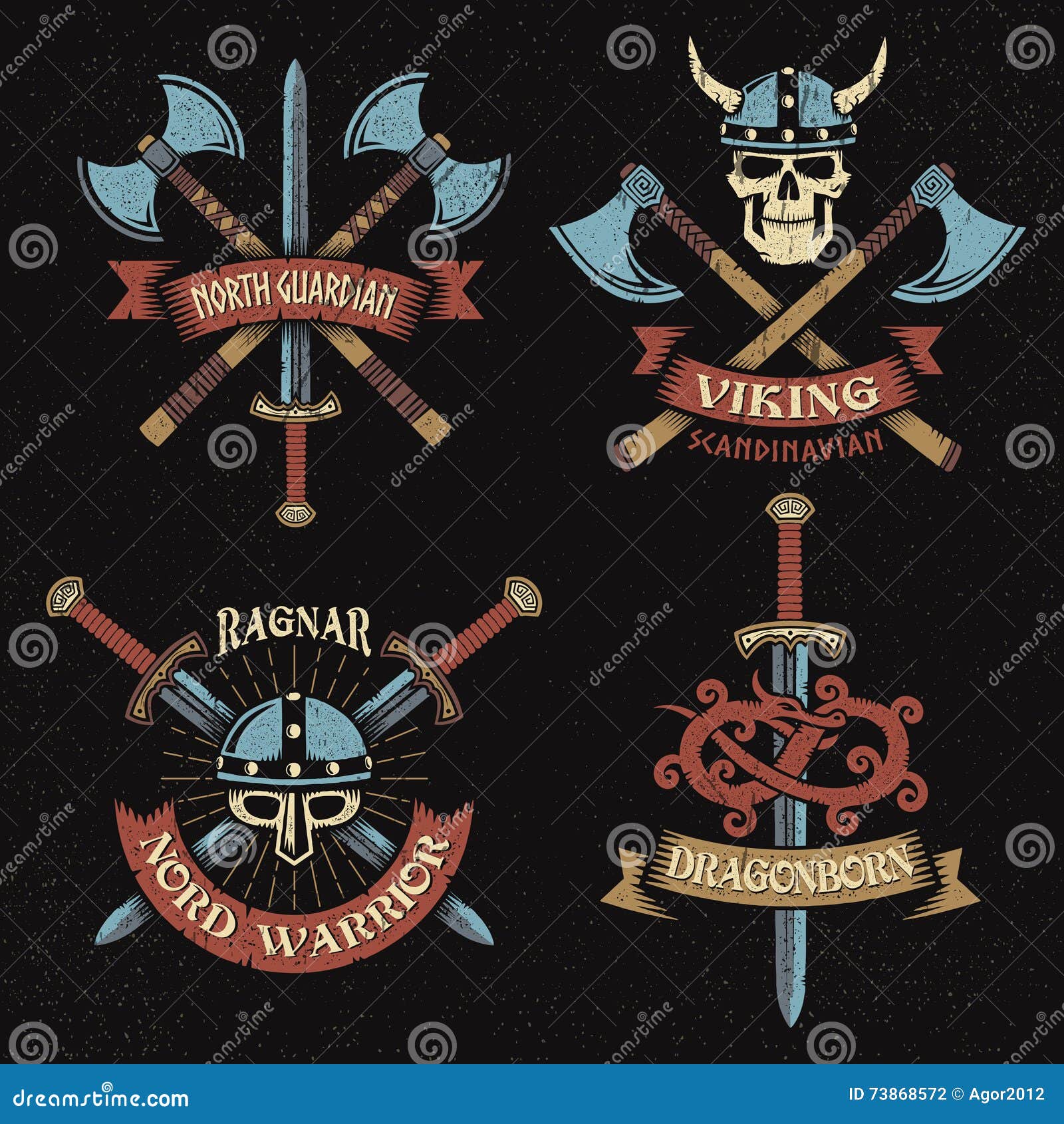 Viking color logo stock vector. Illustration of antique - 73868572