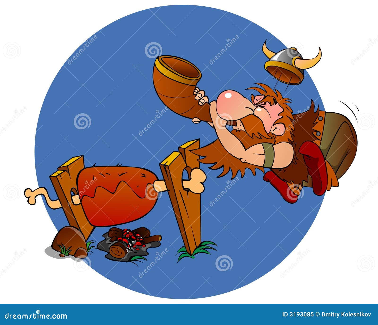 Viking cooking barbecue stock vector. Illustration of beard - 3193085