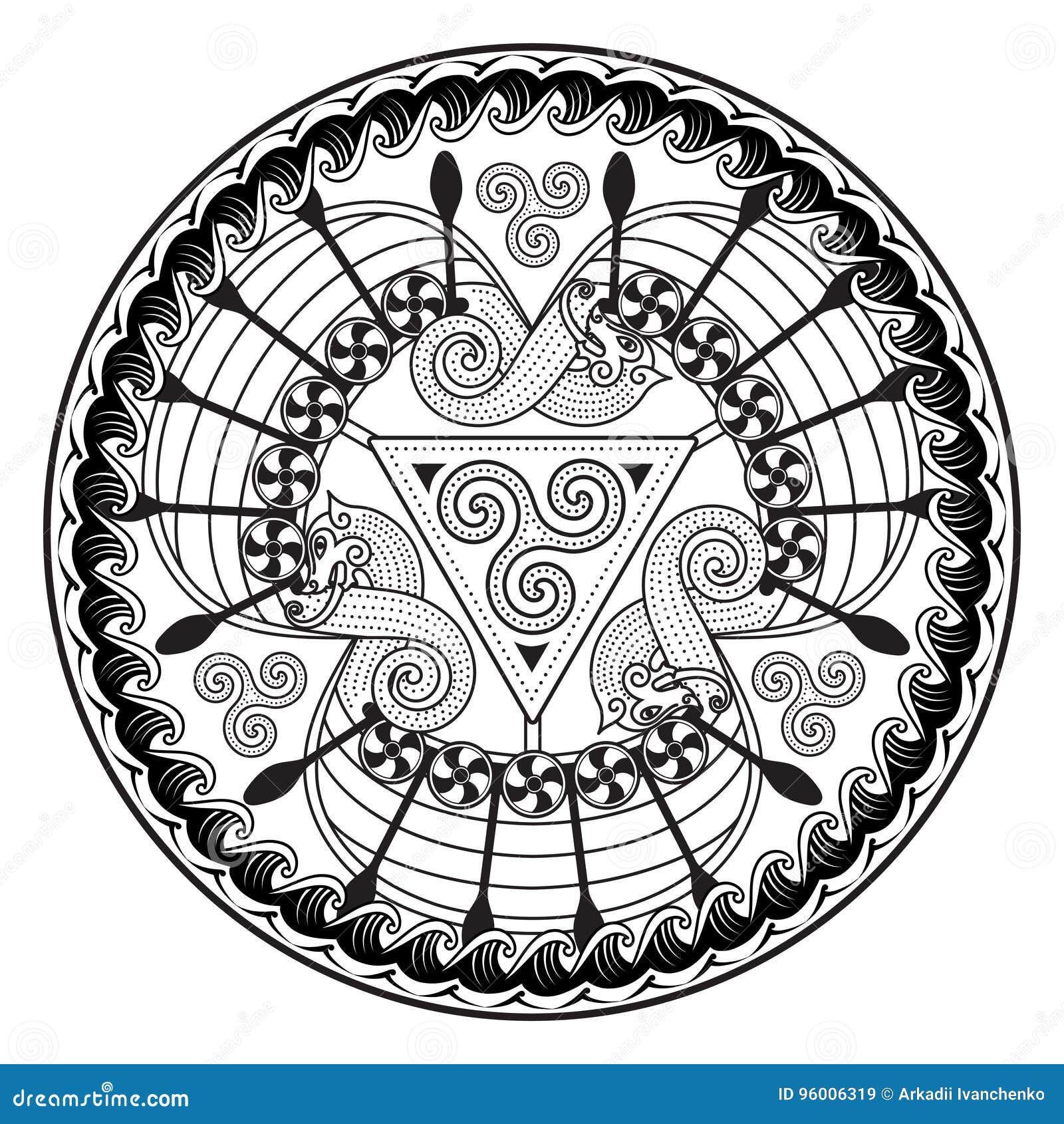 Viking Drakkar. Design of the Three Scandinavian Ships Drakkar Stock ...