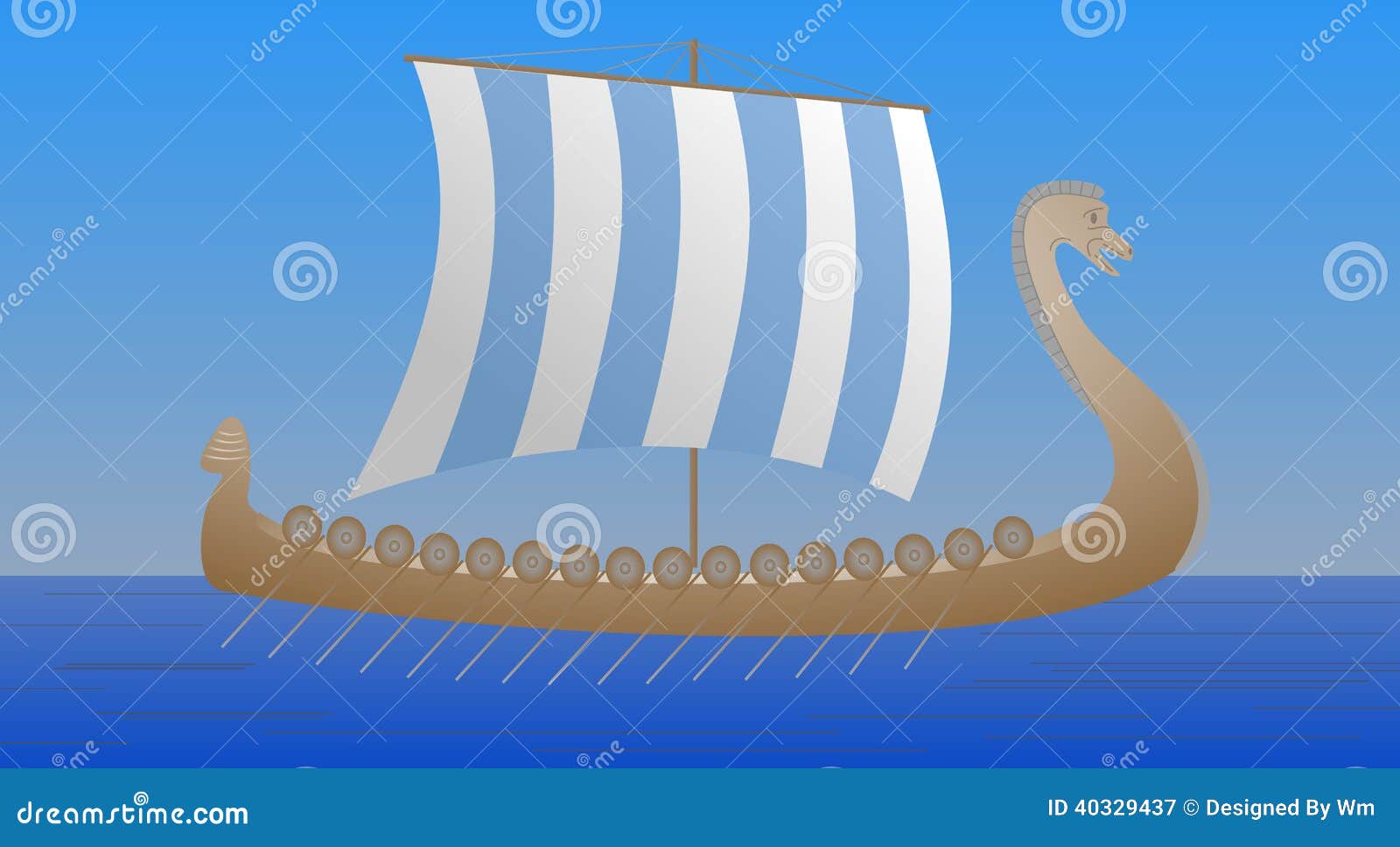 Viking drakkar stock image. Image of drake, shield, oars - 40329437