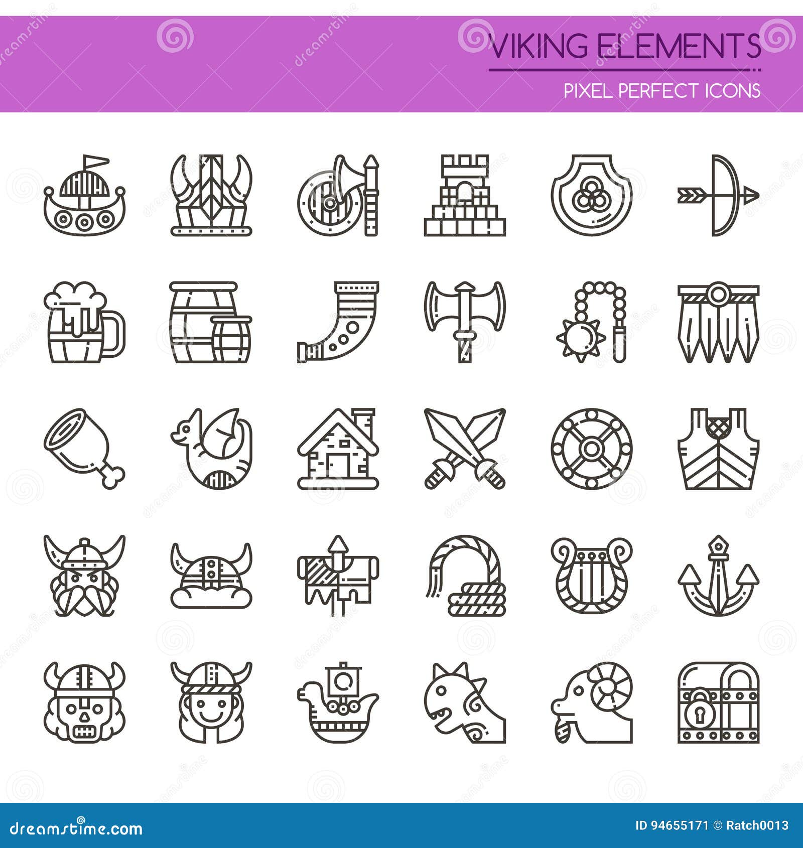 Viking Elements stock illustration. Illustration of cruise - 94655171