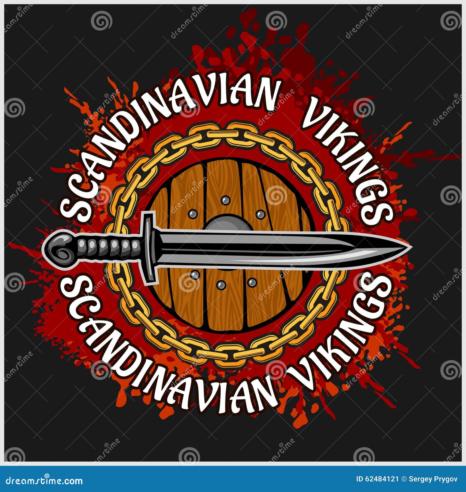 Viking Emblem Cartoon Vector | CartoonDealer.com #89828239