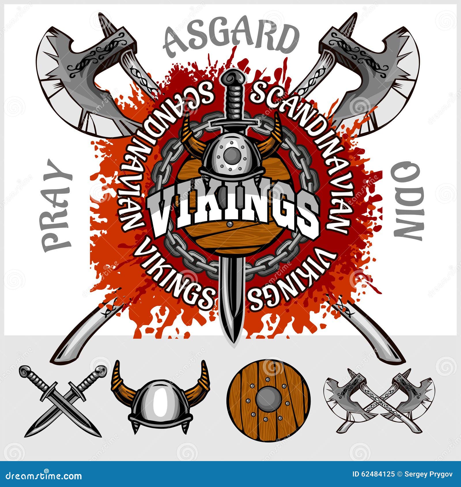Viking Emblem And Logos Plus Isolated Elements Vector Illustration ...