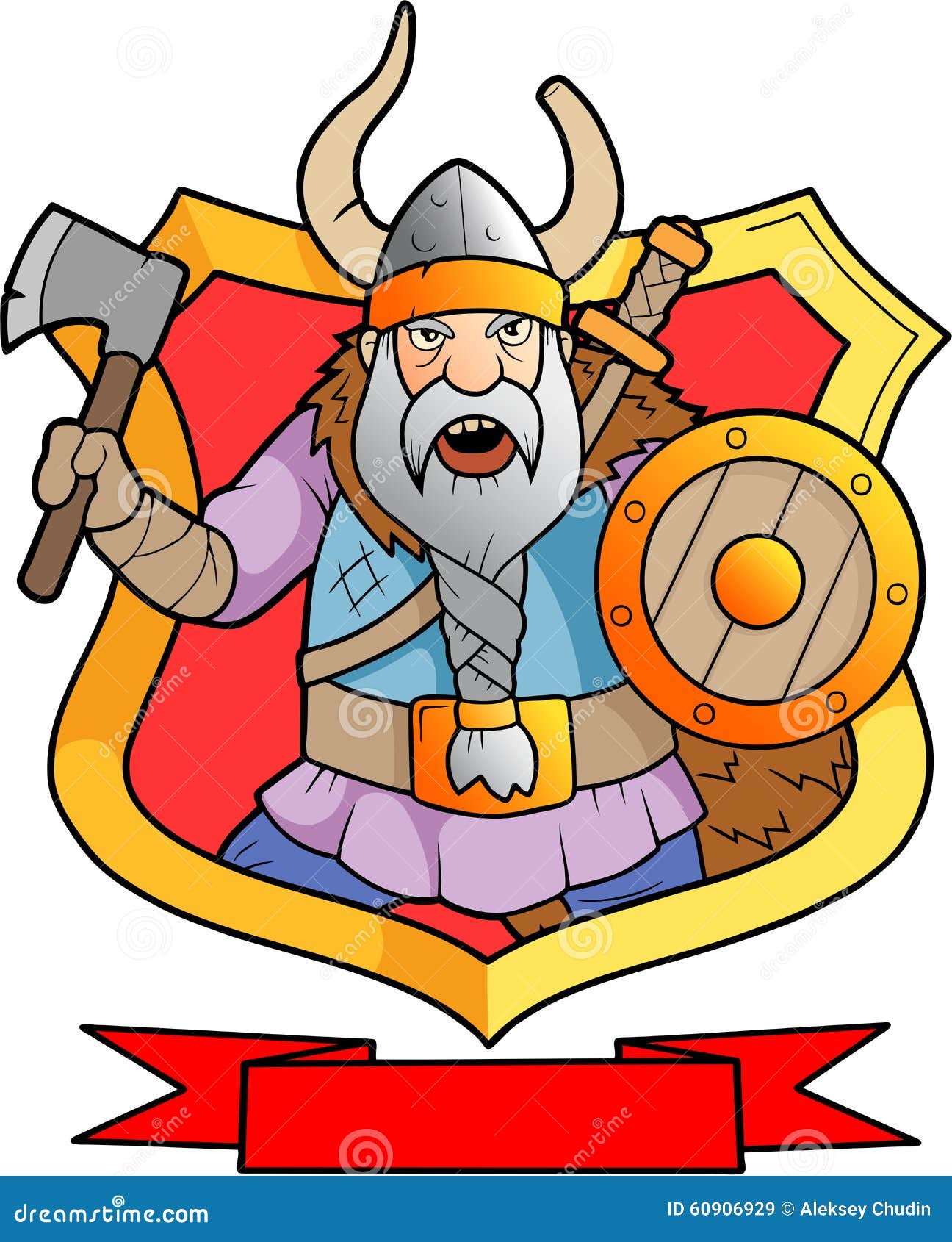 Viking. Evil Face Of Barbarian Warrior. Villain Scandinavian Character ...