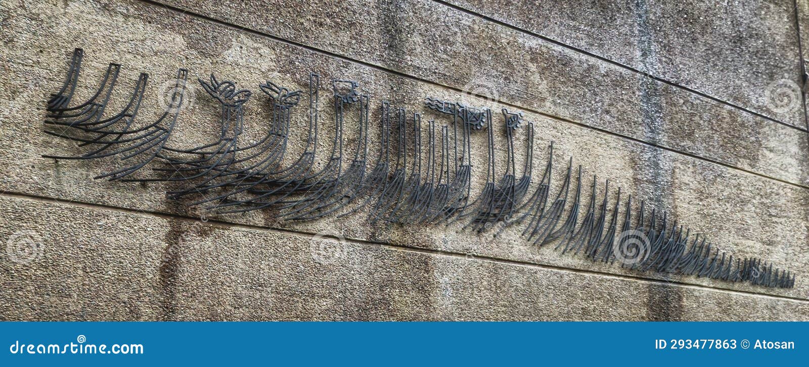 Viking Fleet on Bryggen Boat Stick, Norway Stock Image - Image of rune ...