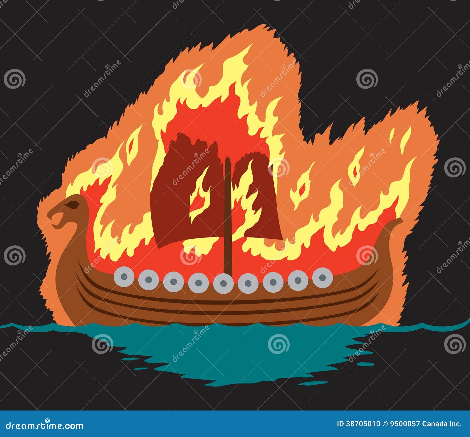 Burning Hot Viking Ship Stock Illustrations – 2 Burning Hot Viking Ship ...