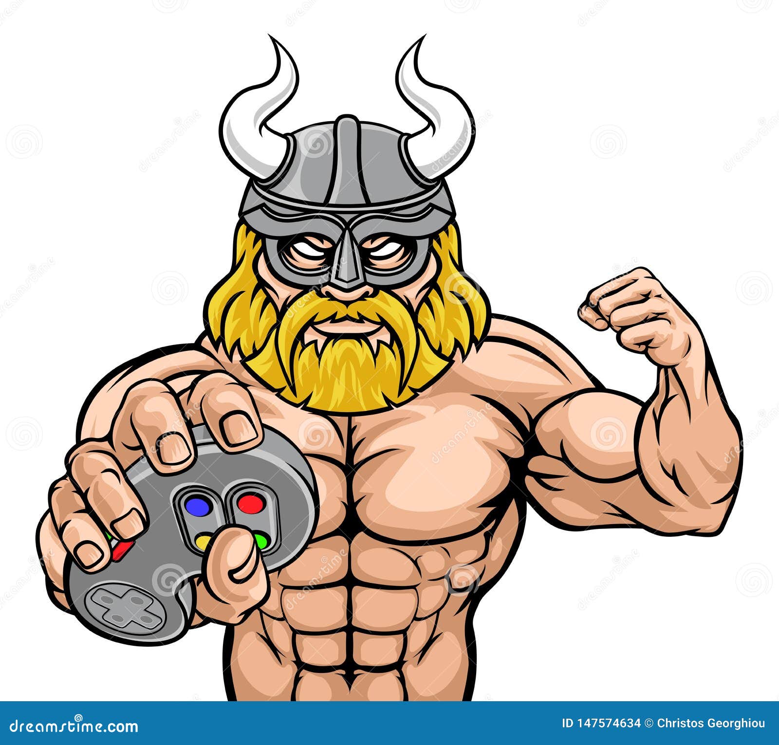 Viking Gamer Gladiator Warrior Controller Mascot Stock Vector ...