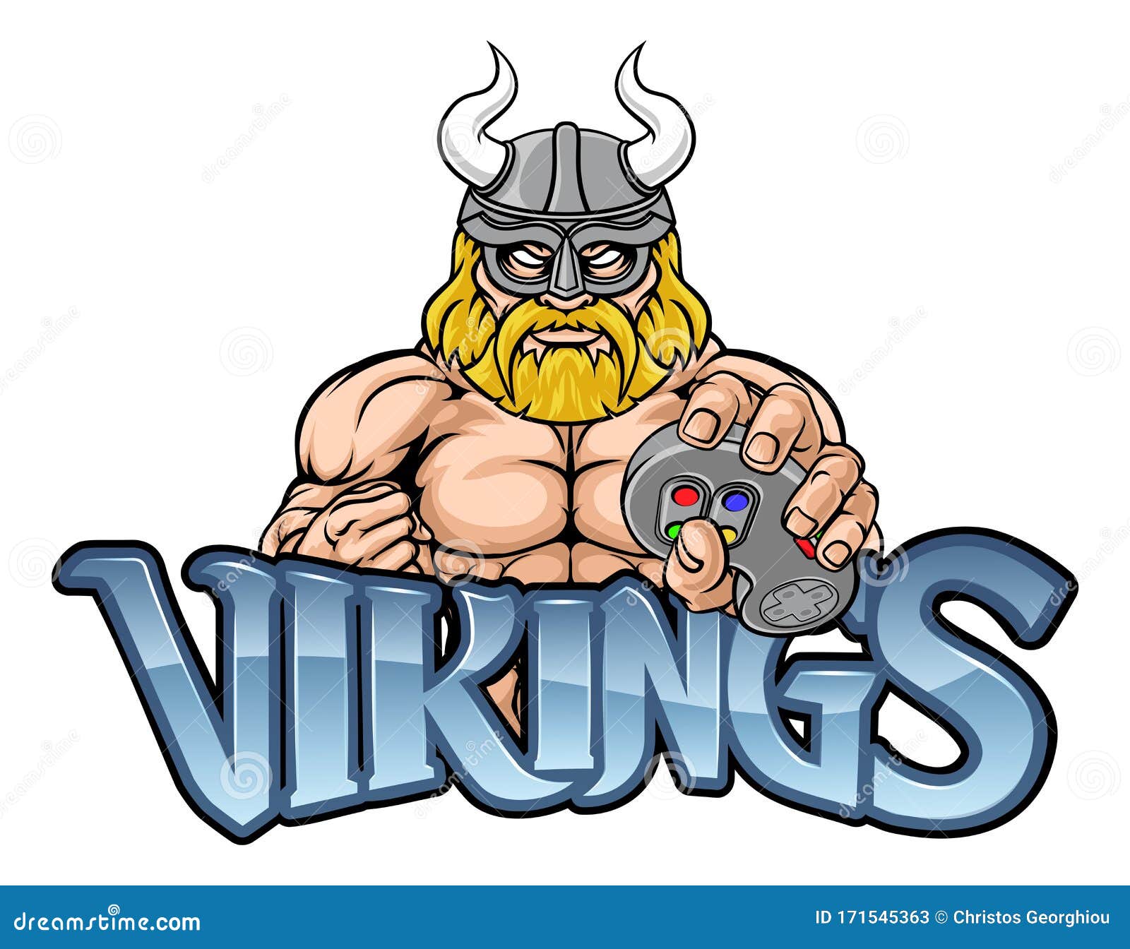 Viking Gamer Gladiator Warrior Controller Mascot Stock Vector ...