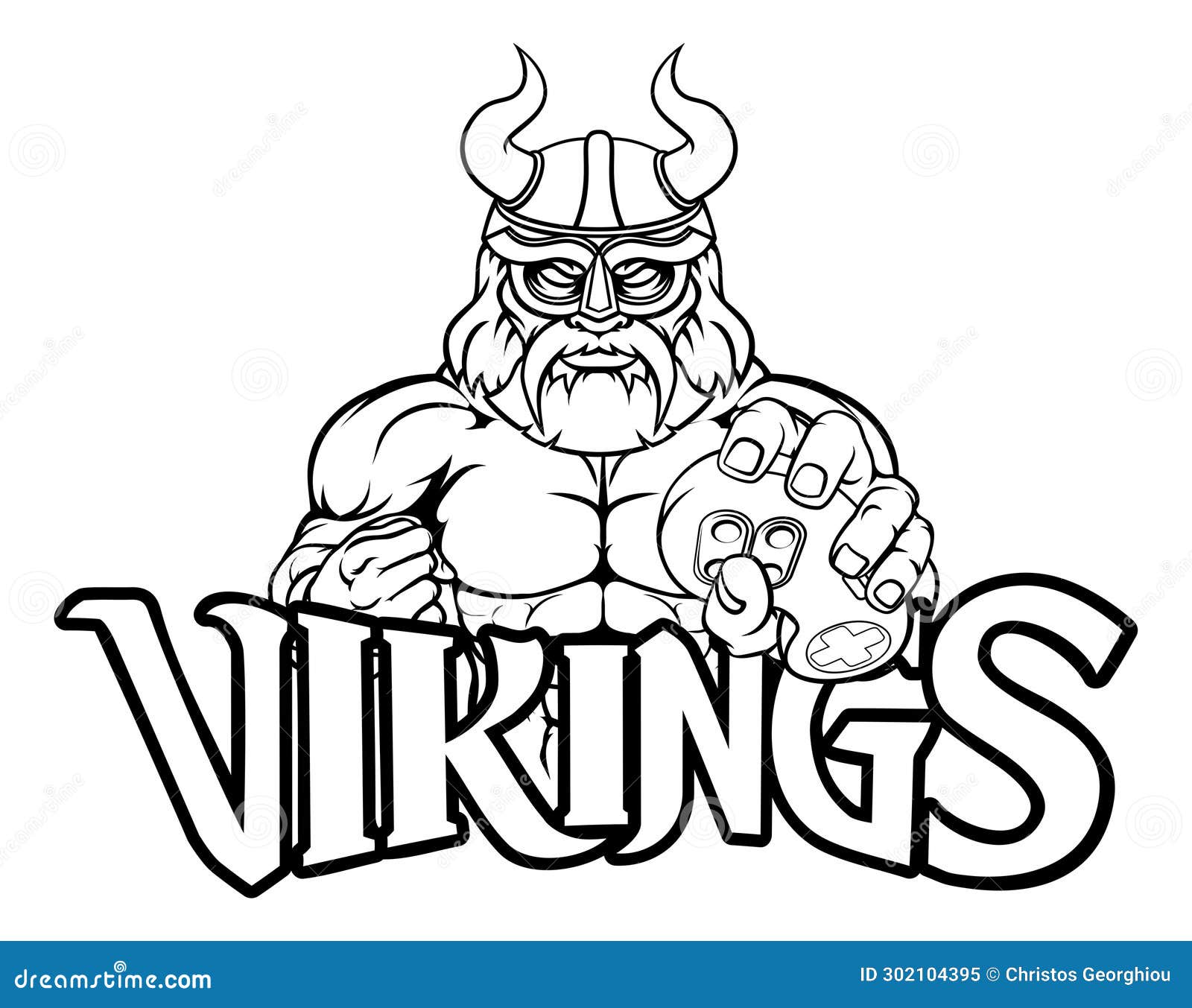 Viking Gamer Gladiator Warrior Controller Mascot Stock Vector ...