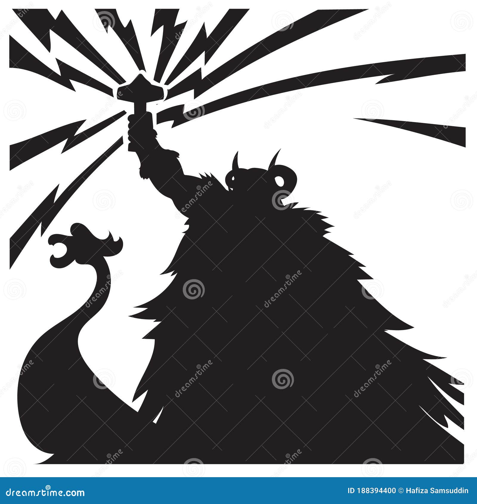 Viking God Thor. Vector Illustration Decorative Design Stock Vector ...