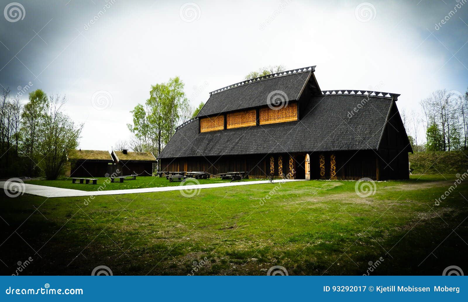 Viking hall stock image. Image of architecture, sunlight - 93292017