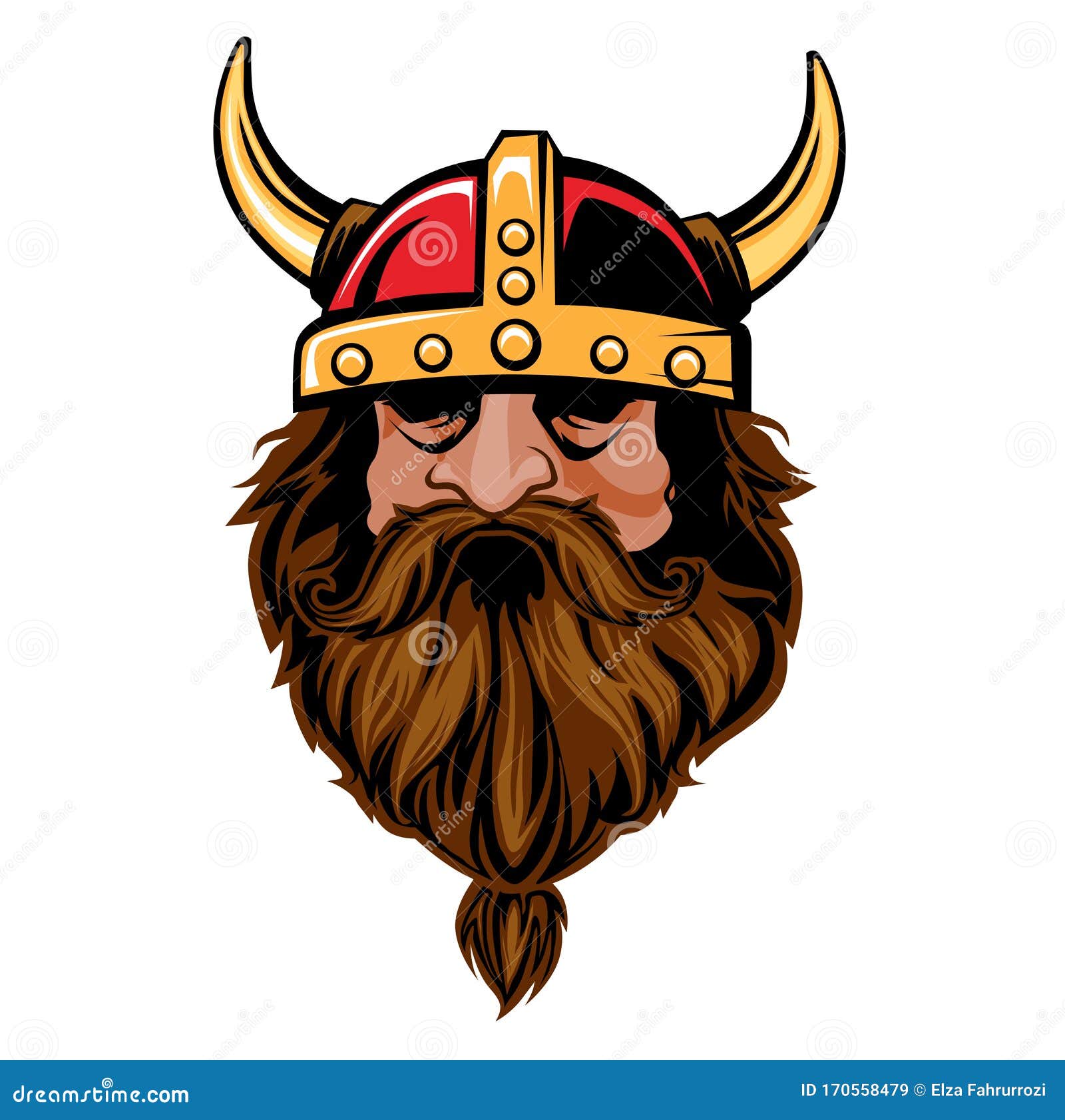 Viking Head Cartoon in Vector Stock Vector - Illustration of vector ...