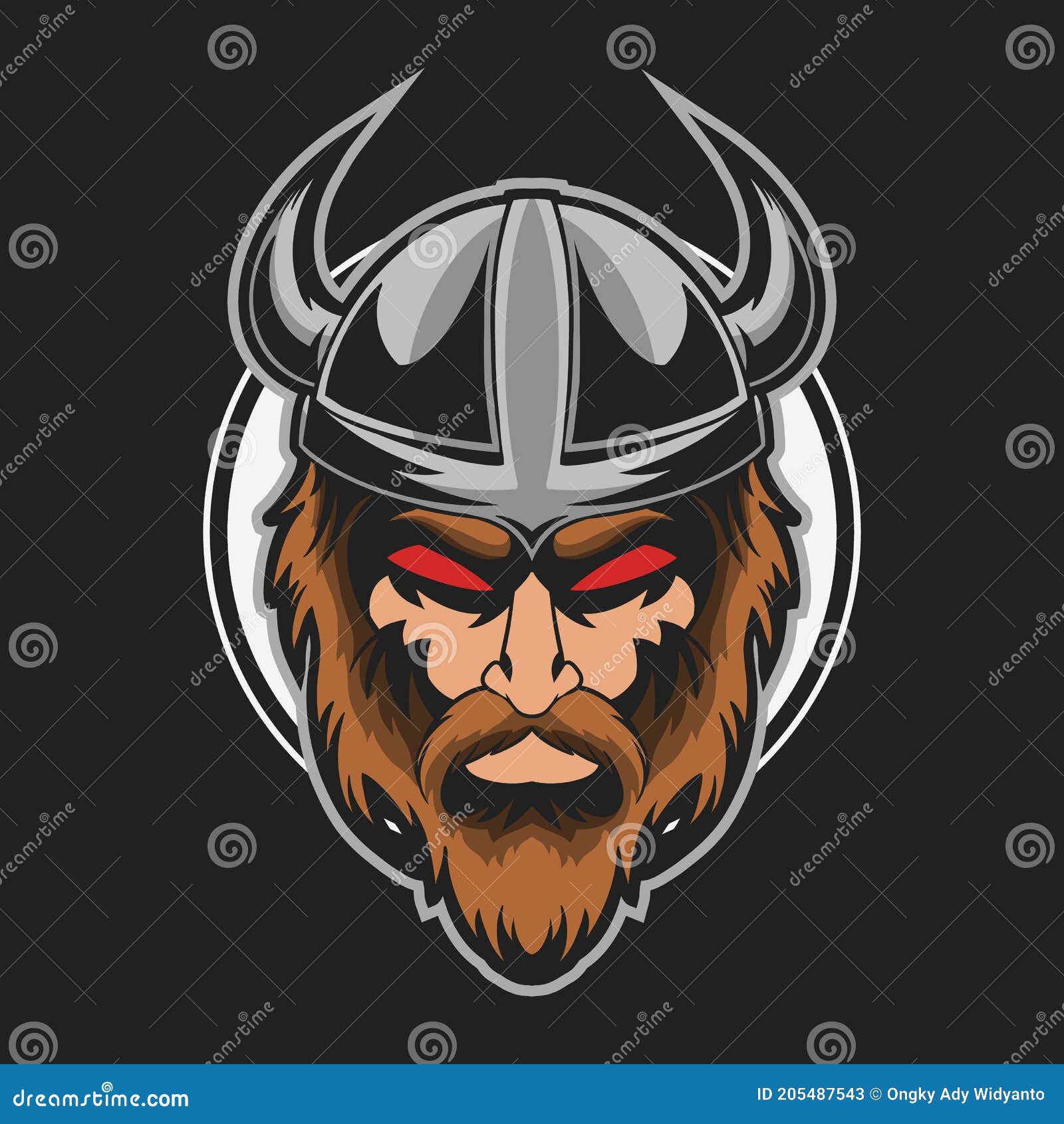 Viking. Evil Face Of Barbarian Warrior. Villain Scandinavian Character ...