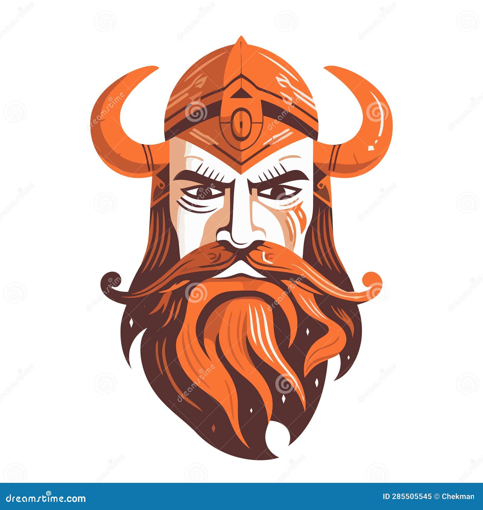 Viking Head in Helmet. Viking Warrior Logo Design Stock Vector ...