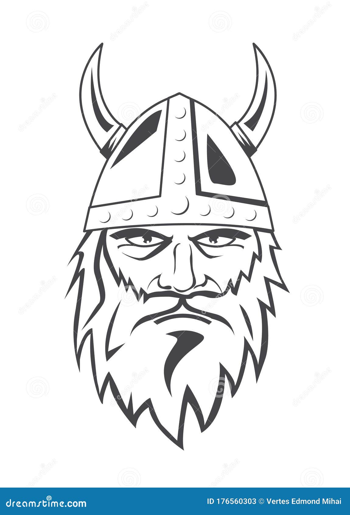 Viking head vector image stock vector. Illustration of ancient - 176560303