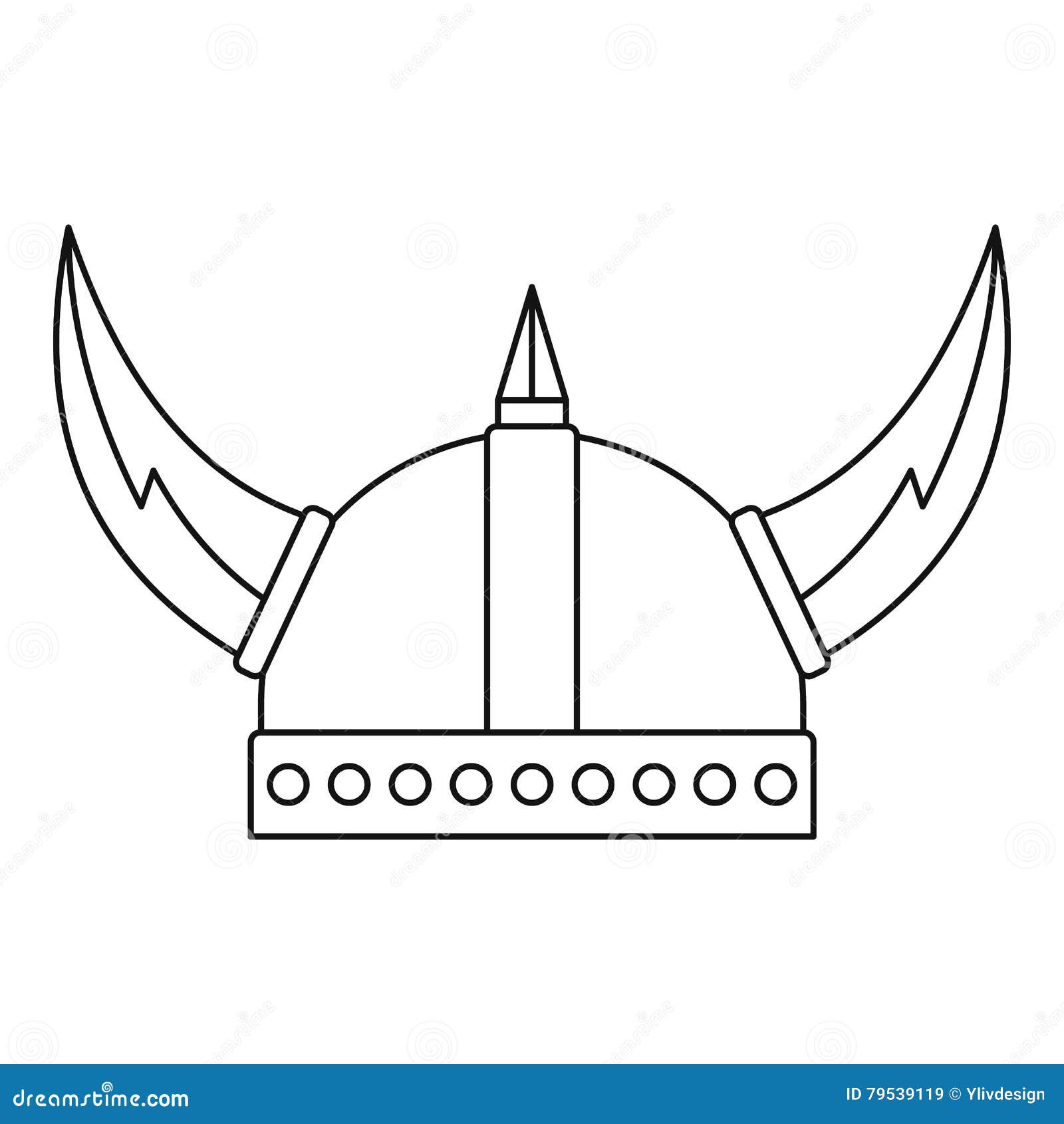 Viking Helmet Icon, Outline Style Stock Vector - Illustration of line ...