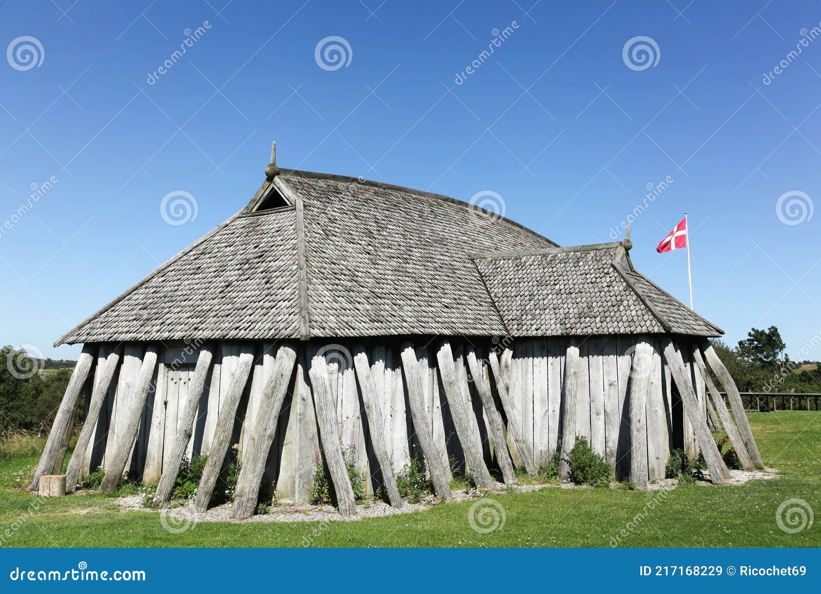 Viking house in Hobro stock image. Image of jutland - 217168229