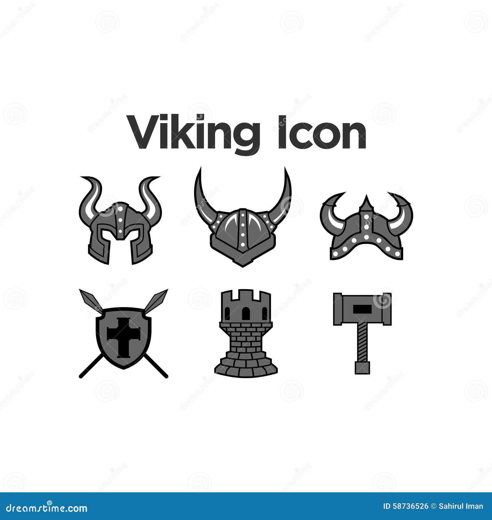 Viking Icon Set illustrazione vettoriale. Illustrazione di cecchino ...
