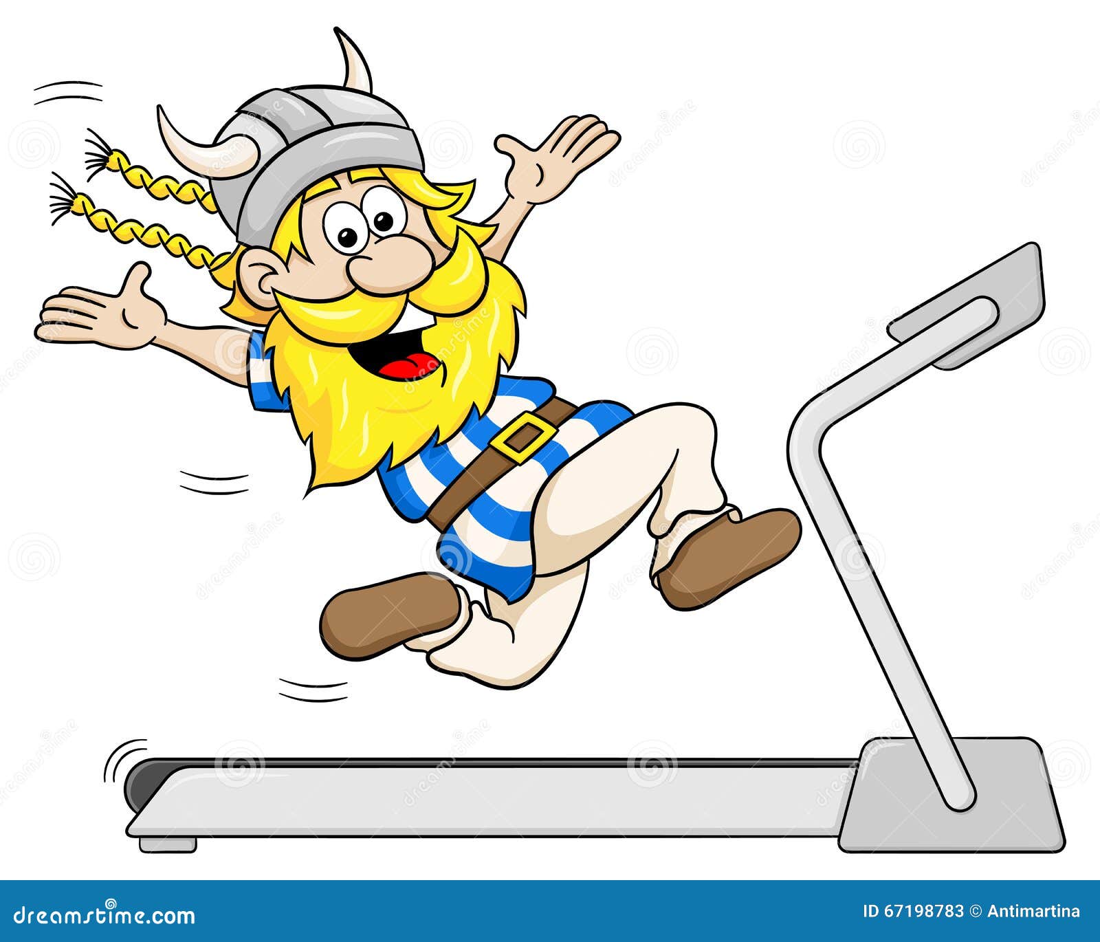 Viking Jogging on a Treadmill Stock Vector - Illustration of exercise ...