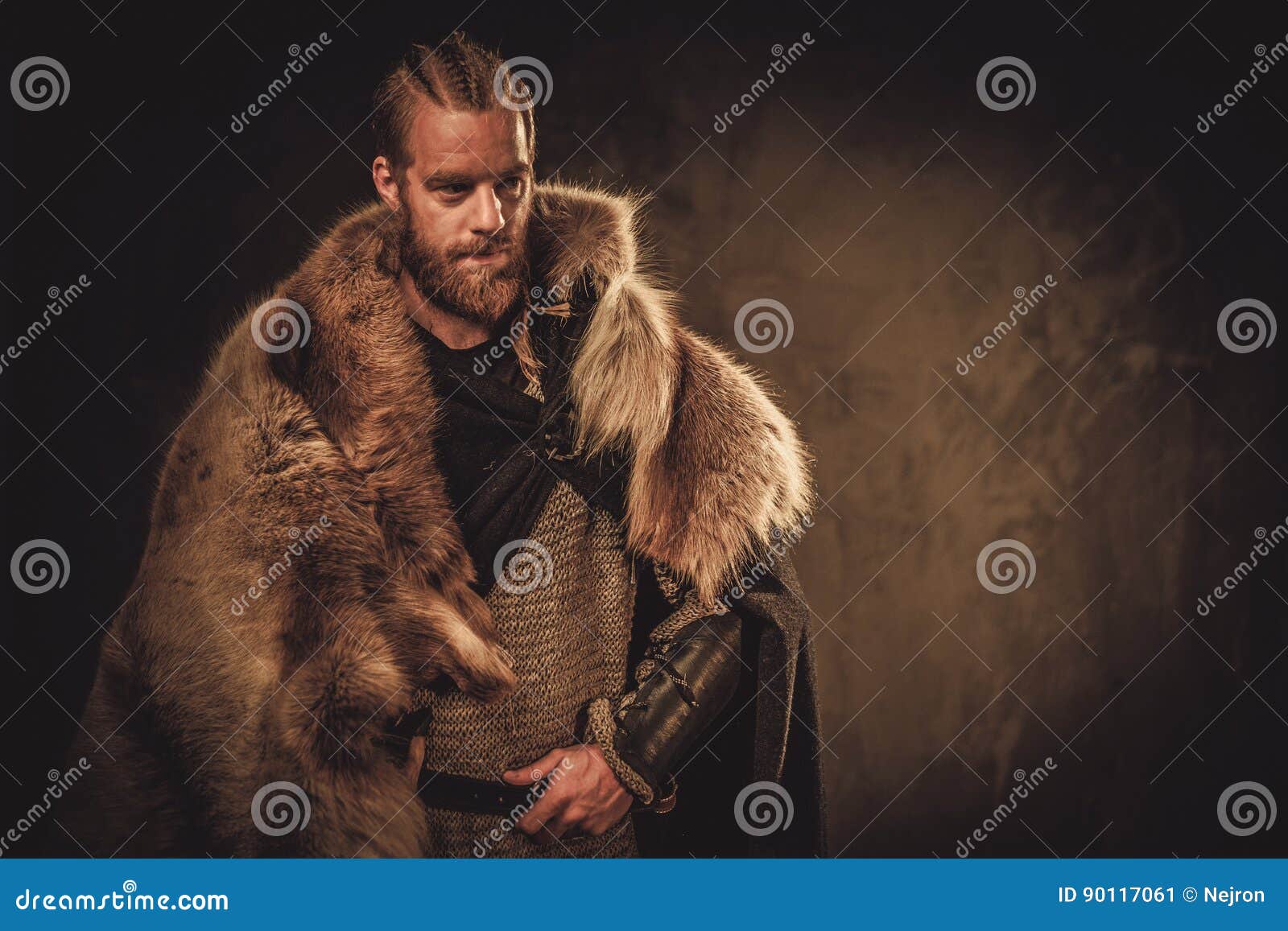 Viking Konung in a Traditional Warrior Clothes Stock Image - Image of ...
