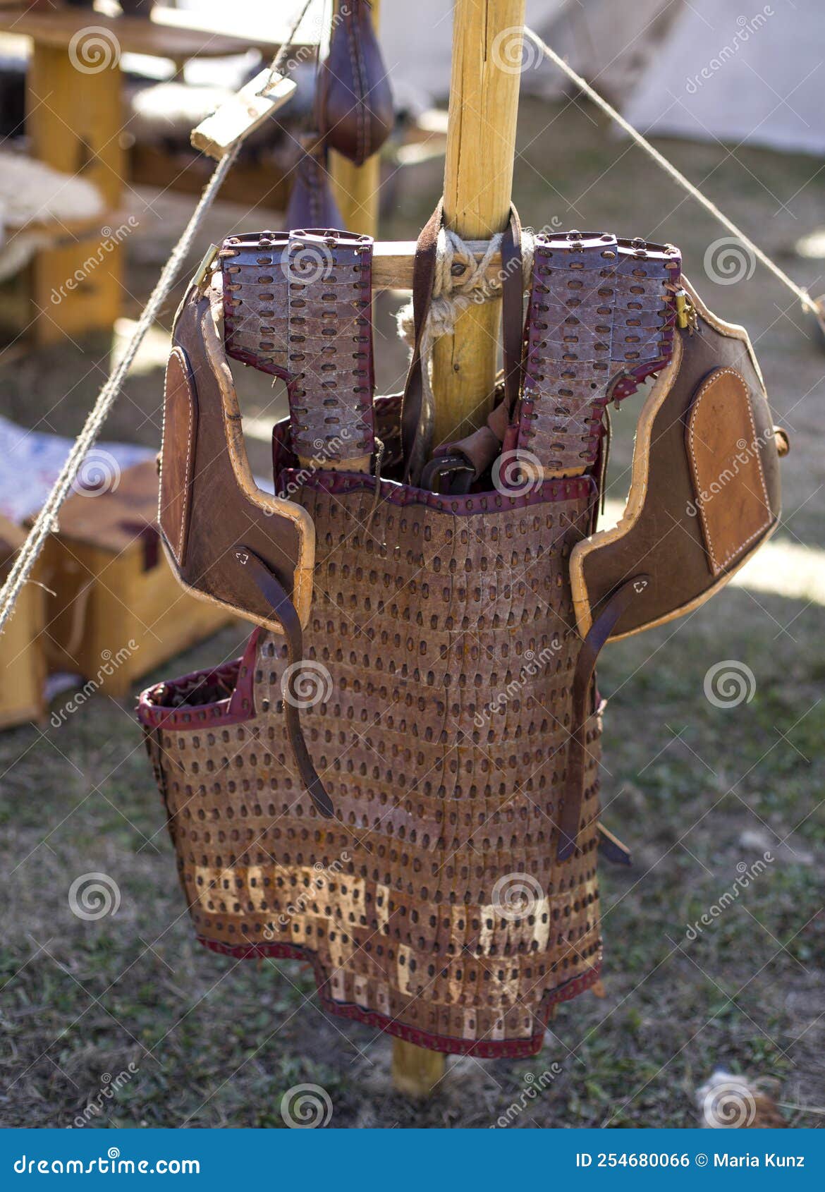 Viking leather chainmail stock photo. Image of staffs - 254680066