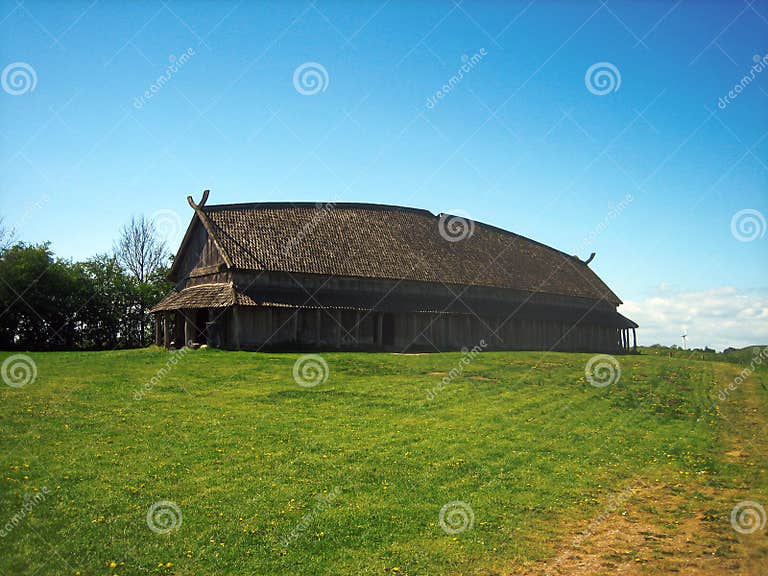 Viking Longhouse stock image. Image of wooden, danish - 3352393