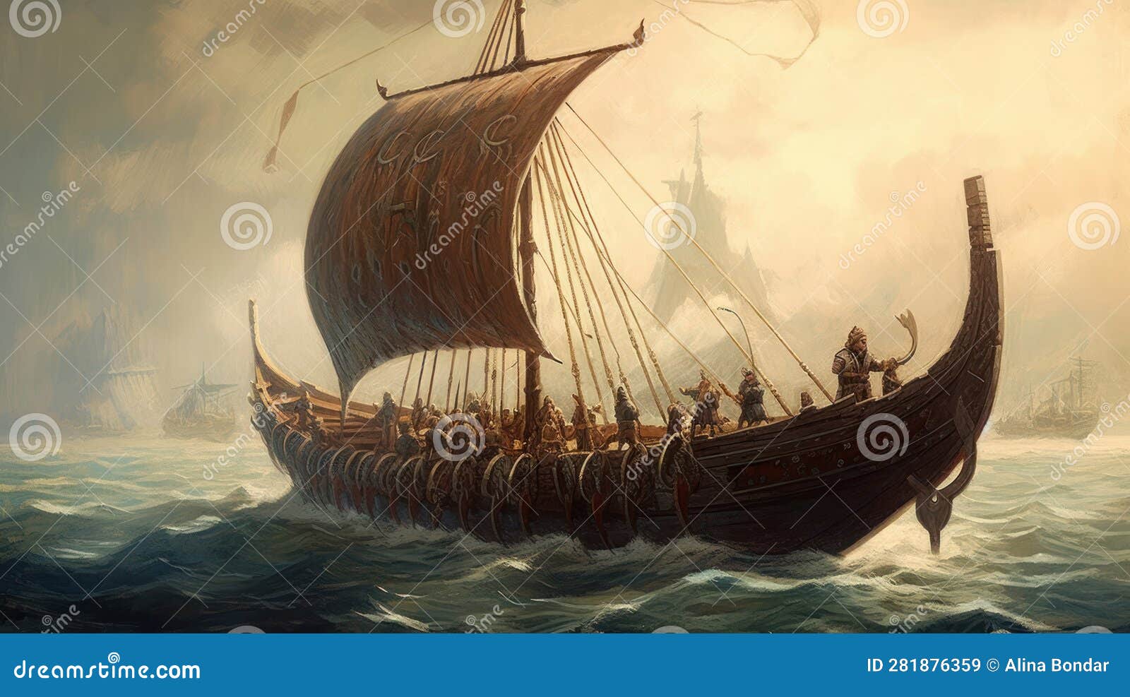 A Viking Longship Known As A "drakkar.". Created With Generative AI ...