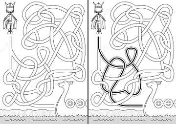 Viking maze stock vector. Illustration of viking, composition - 99632482