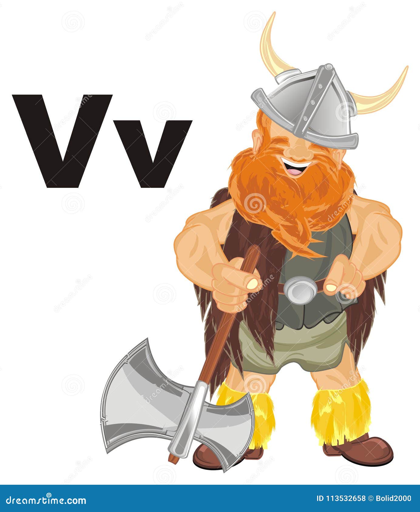 Viking with objects stock illustration. Illustration of fight - 113532658